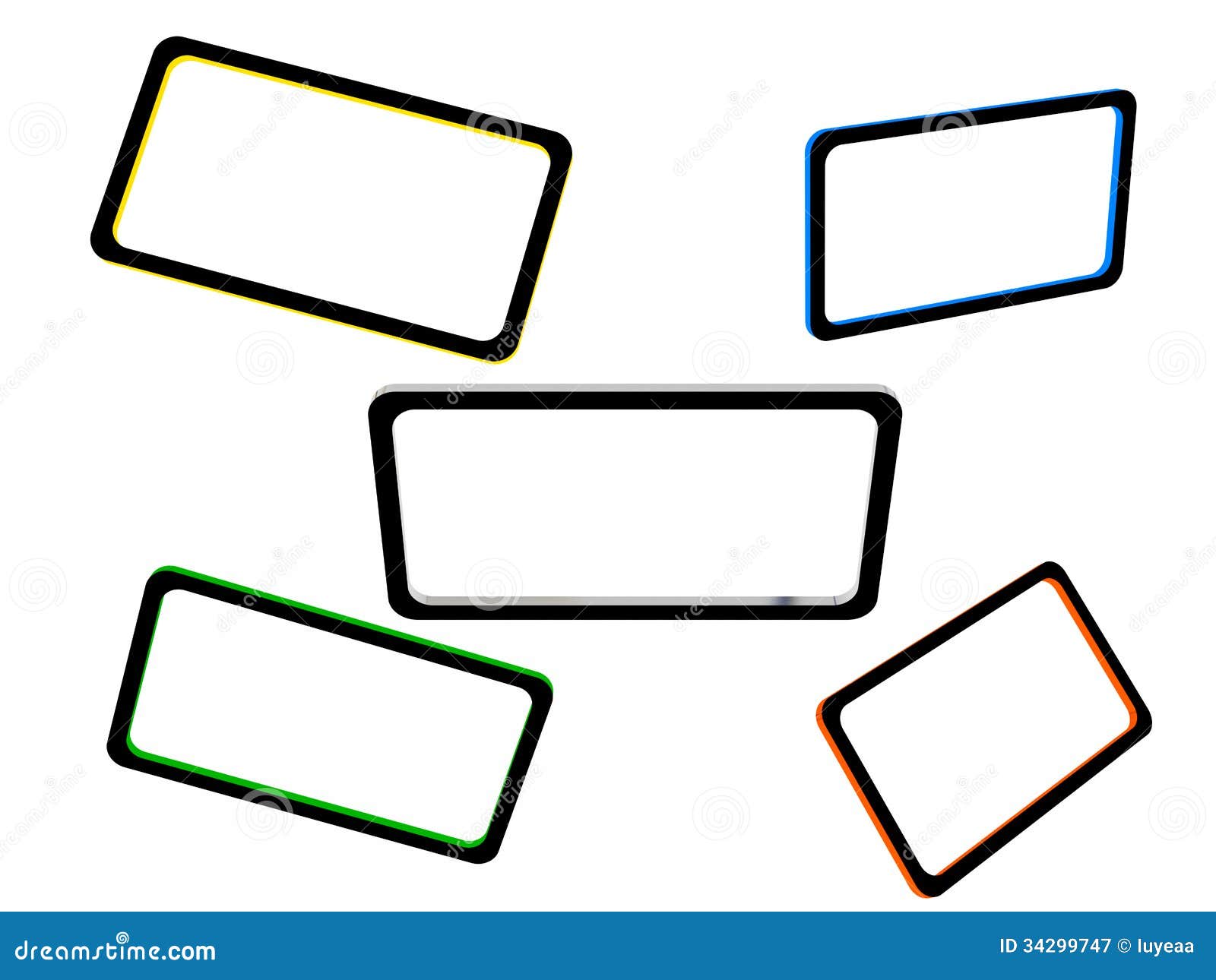 Set of abstract frames stock illustration. Illustration of black - 34299747