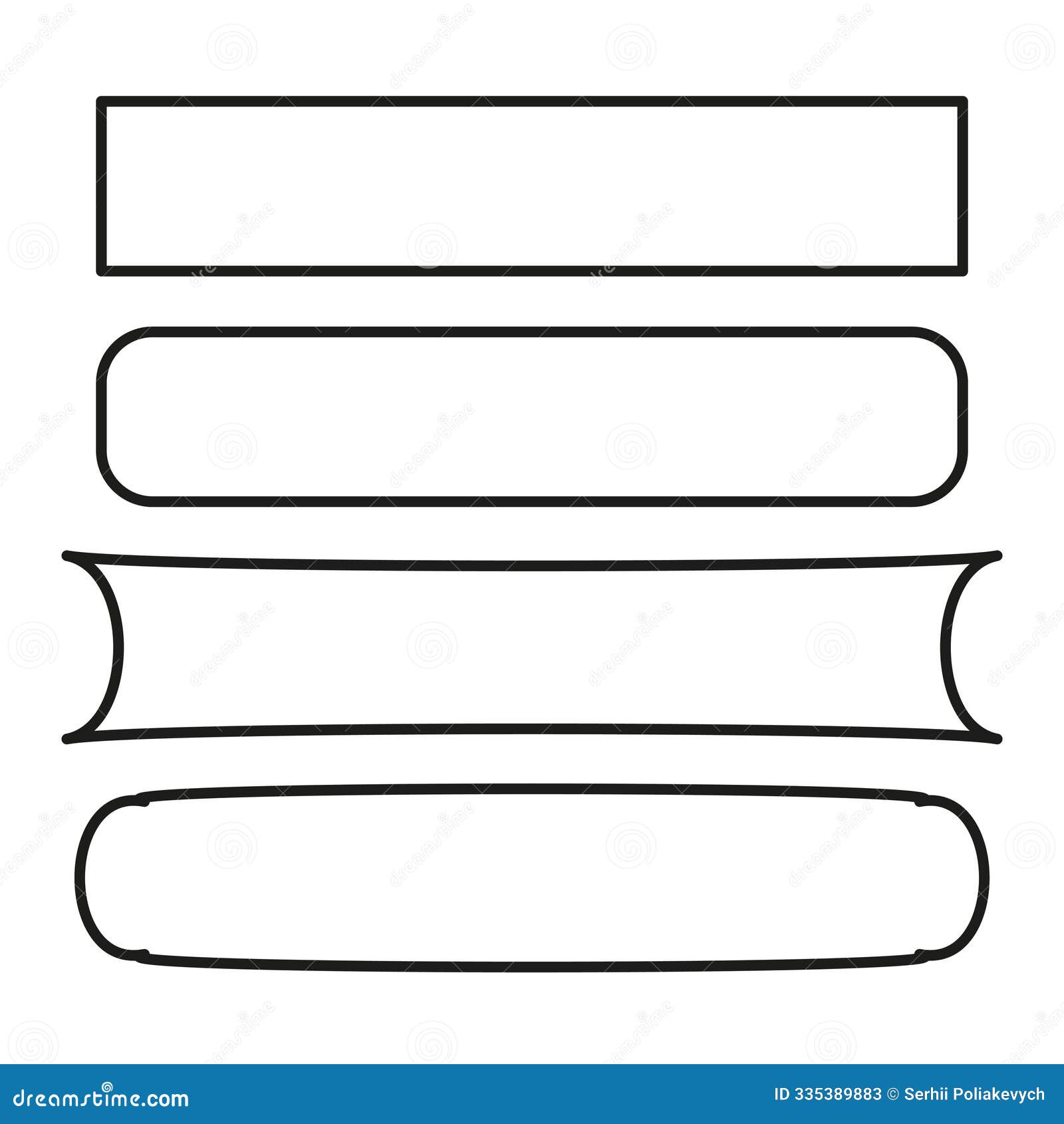 Set of Abstract Frames. Rectangular and Curved Shapes. Minimalist ...