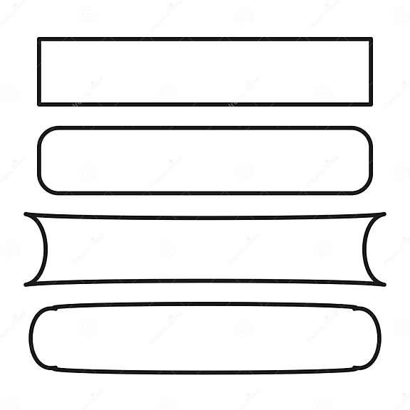 Set of Abstract Frames. Rectangular and Curved Shapes. Minimalist ...