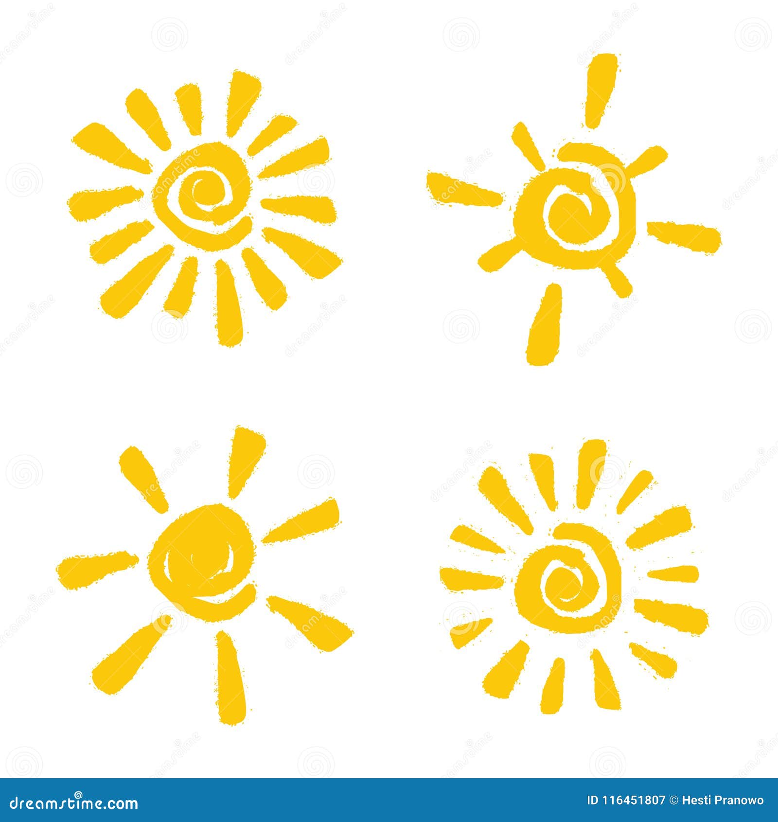 Set Abstract and Fun Sun Vector Isolated Summer Icon Design Stock ...