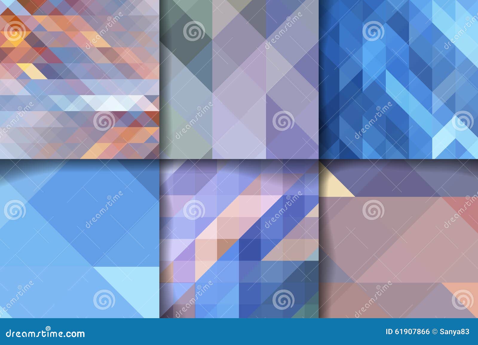 Set of Abstract Geometric Background Templates Stock Vector ...