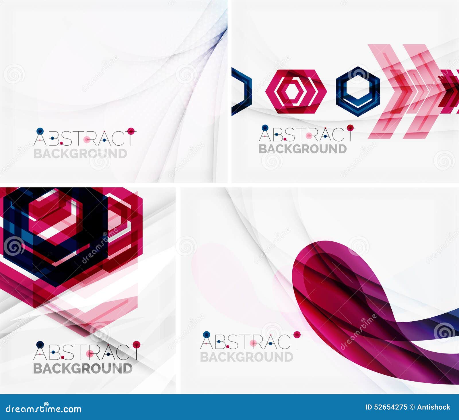 Set of Abstract Geometric Backgrounds. Waves Stock Vector ...
