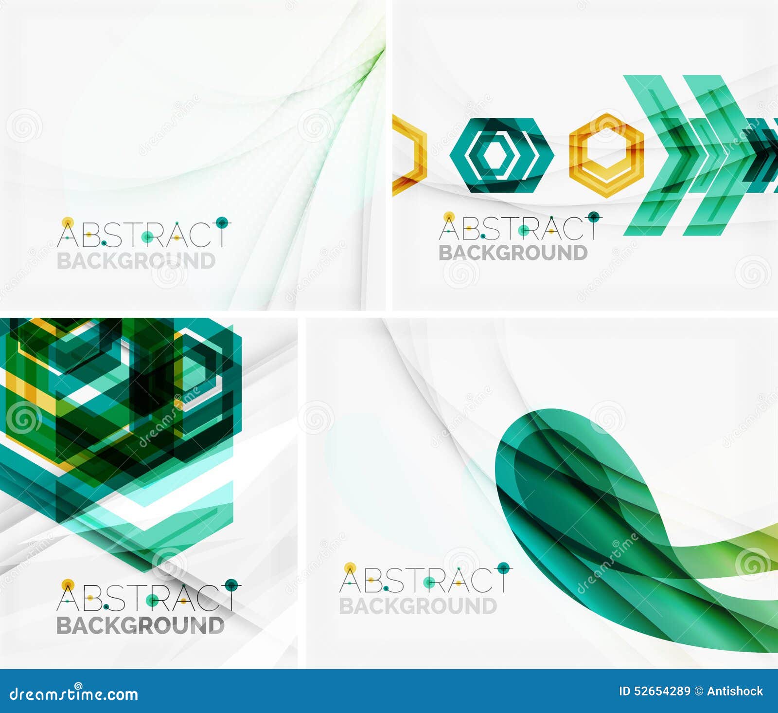 Set of Abstract Geometric Backgrounds. Waves Stock Vector ...