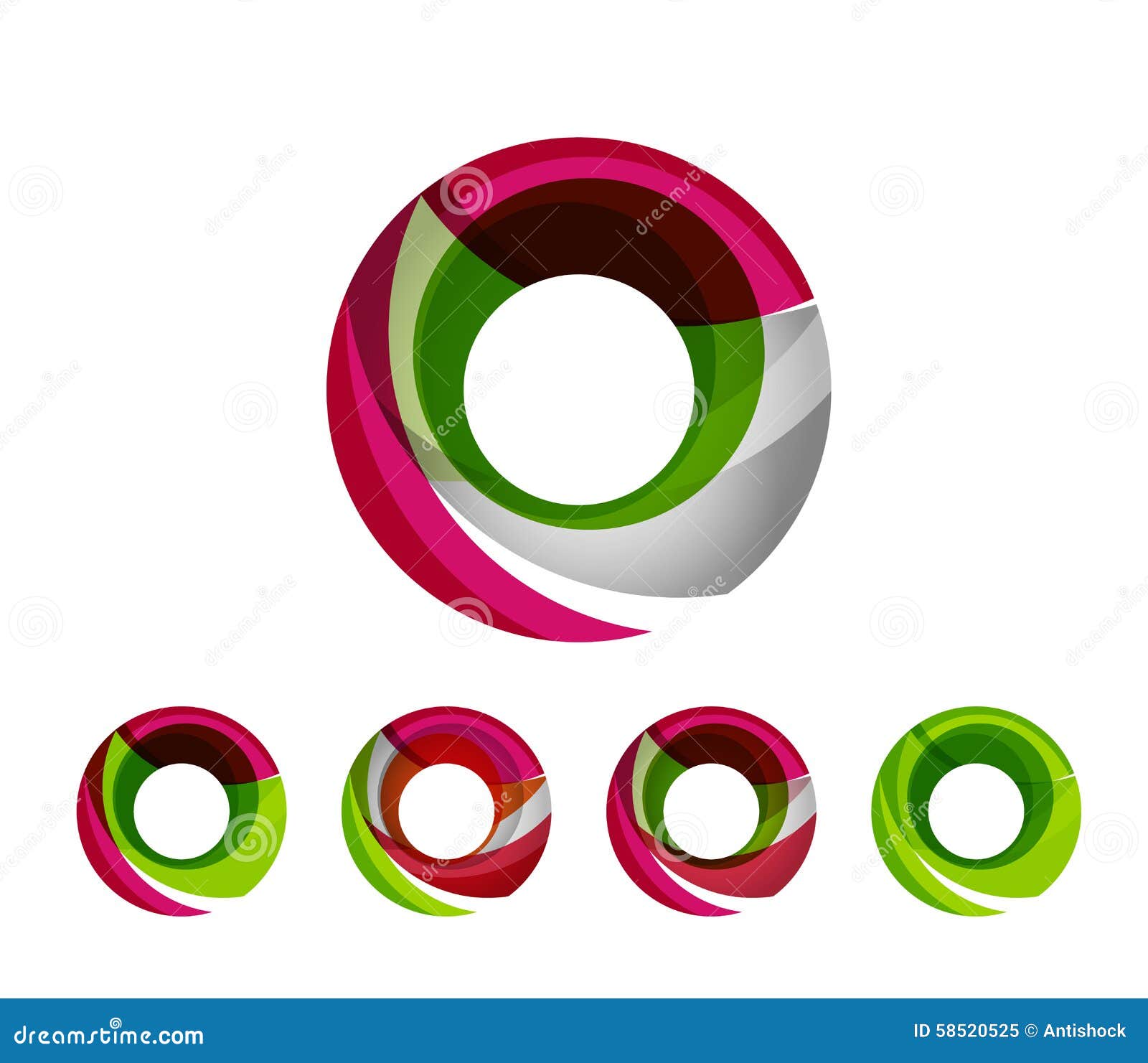 Set of Abstract Geometric Company Logo Ring Stock Vector - Illustration ...