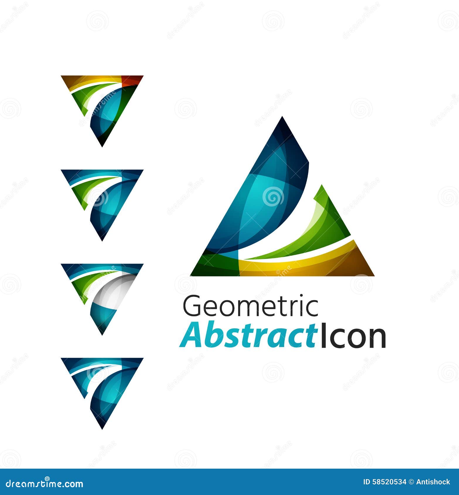 Set of Abstract Geometric Company Logo Triangle Stock Vector ...