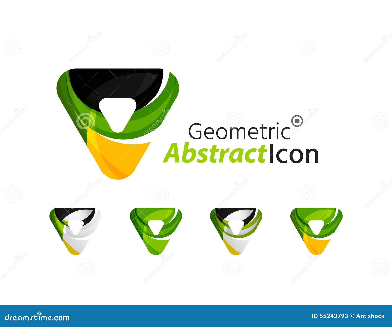 Set of Abstract Geometric Company Logo Triangles Stock Vector ...