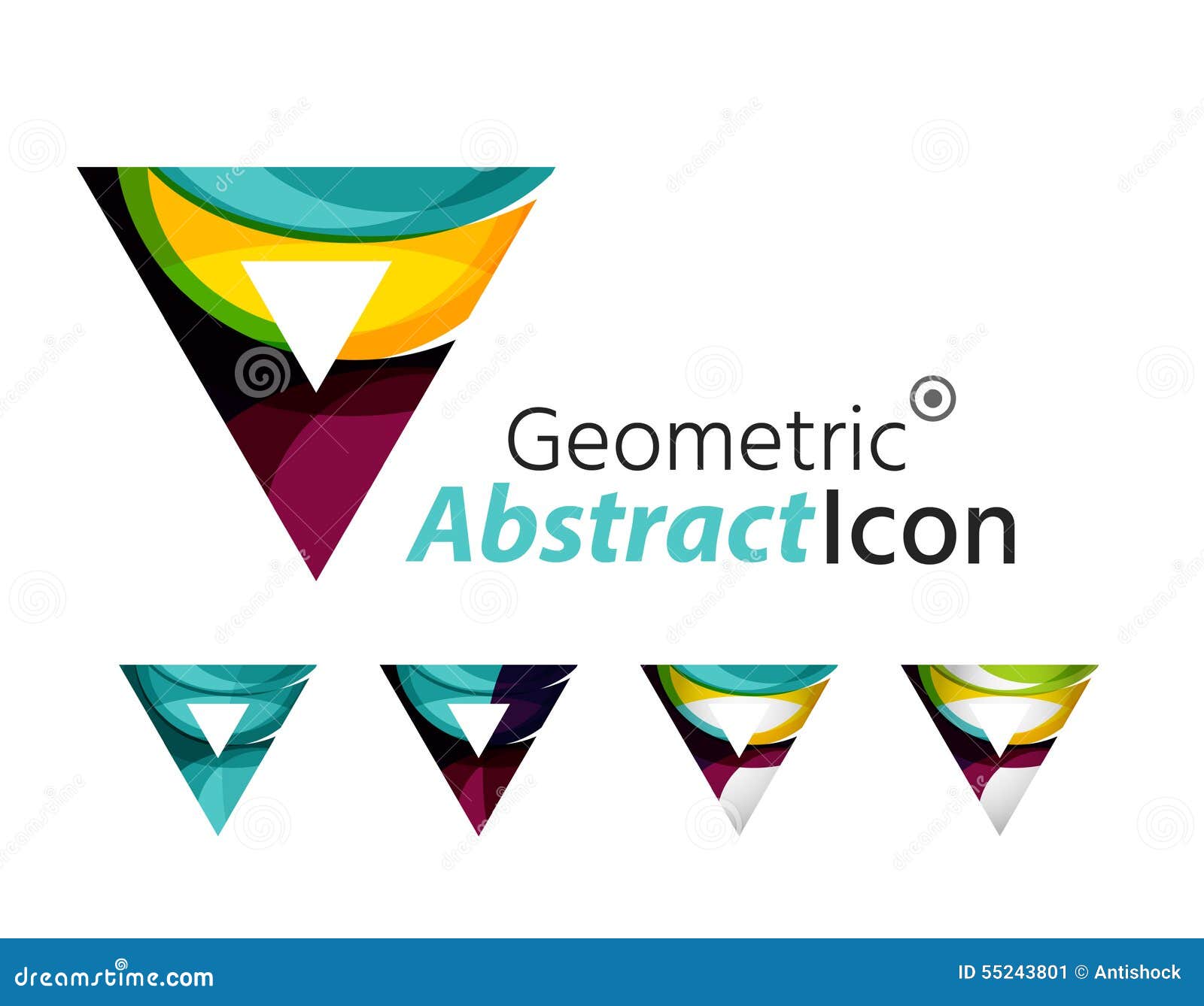Set of Abstract Geometric Company Logo Triangles Stock Vector ...