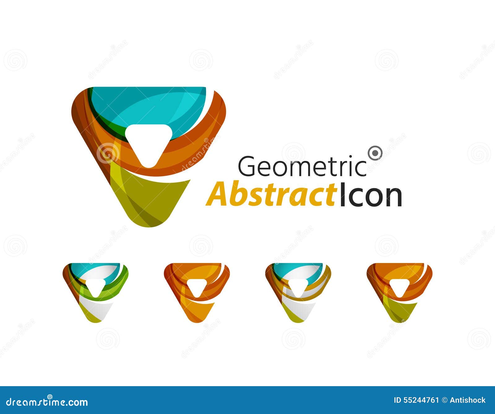 Set of Abstract Geometric Company Logo Triangles Stock Vector ...