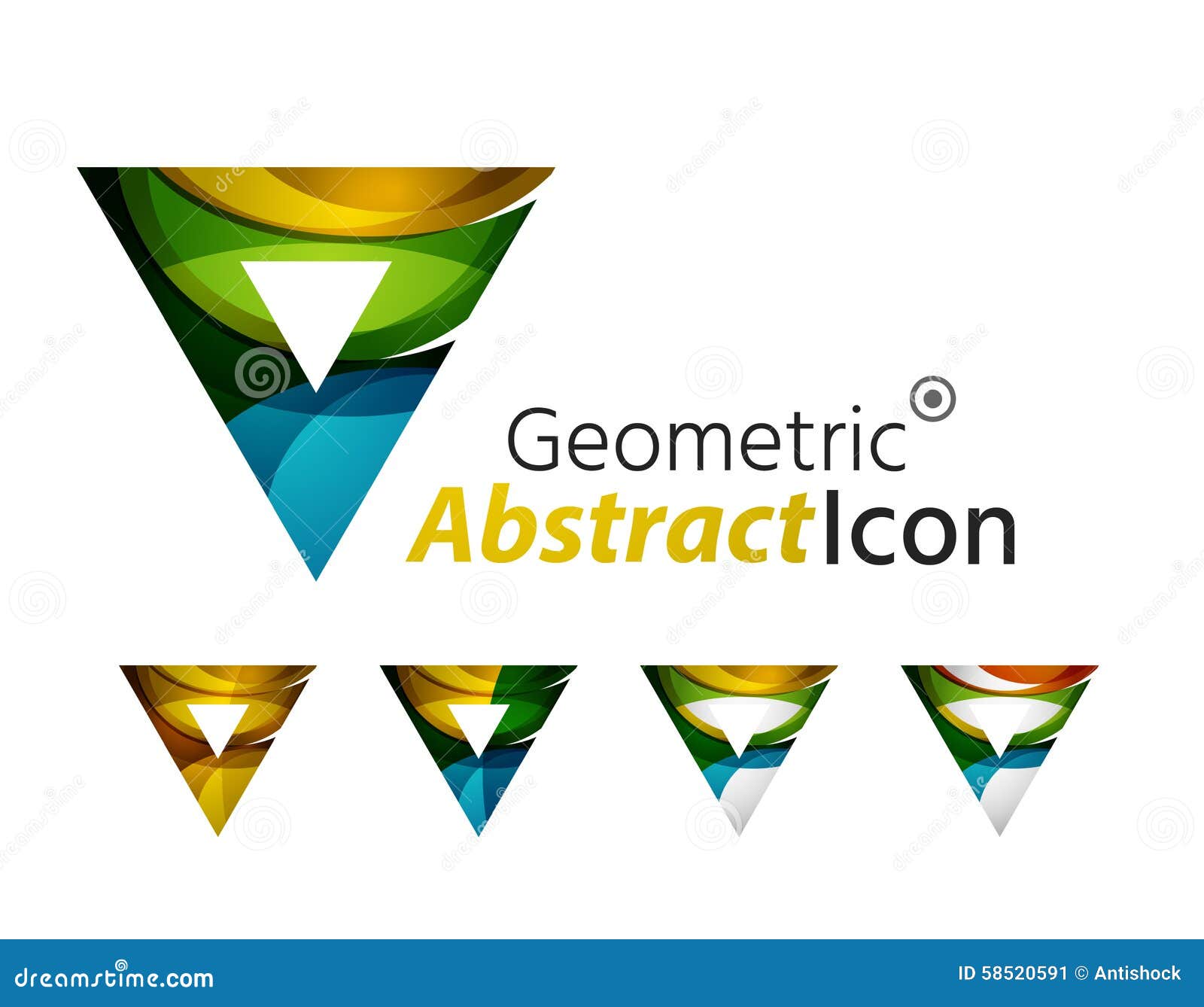 Set of Abstract Geometric Company Logo Triangles Stock Vector ...