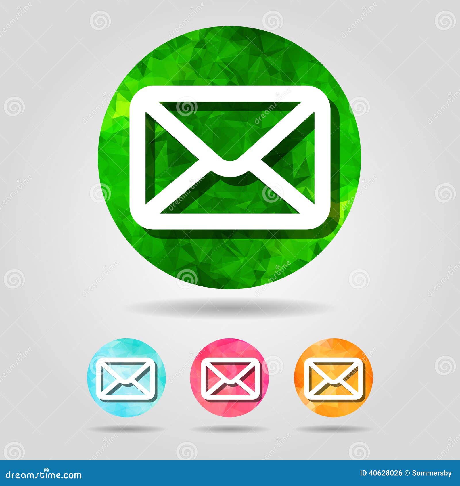 Set of Abstract Geometric Email Button Icon Stock Vector - Illustration ...