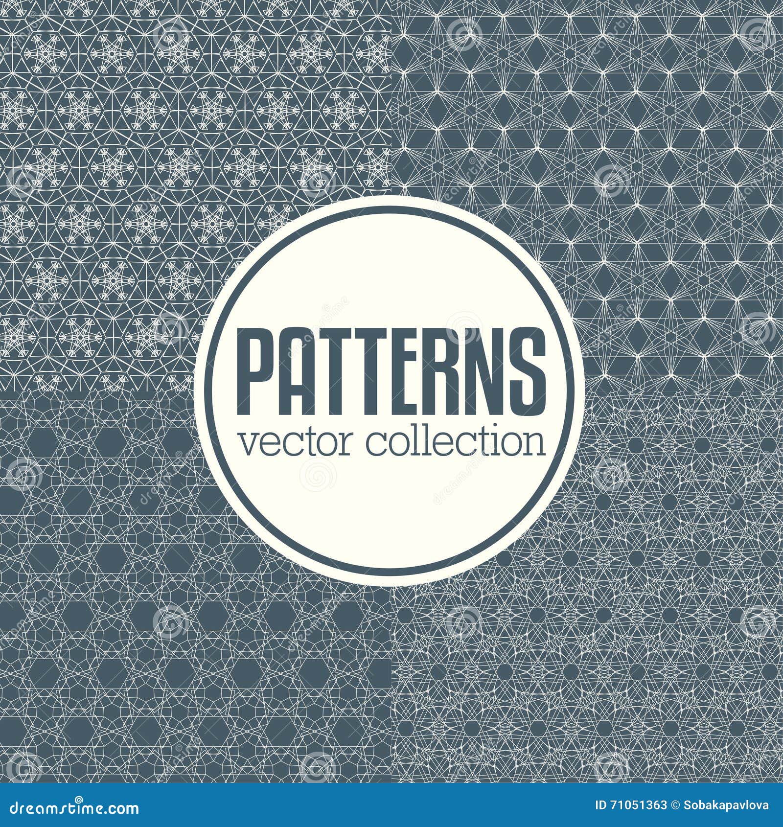 Set of Abstract Geometric Pattern Backgrounds. Stock Vector - Illustration of decor, ornate ...