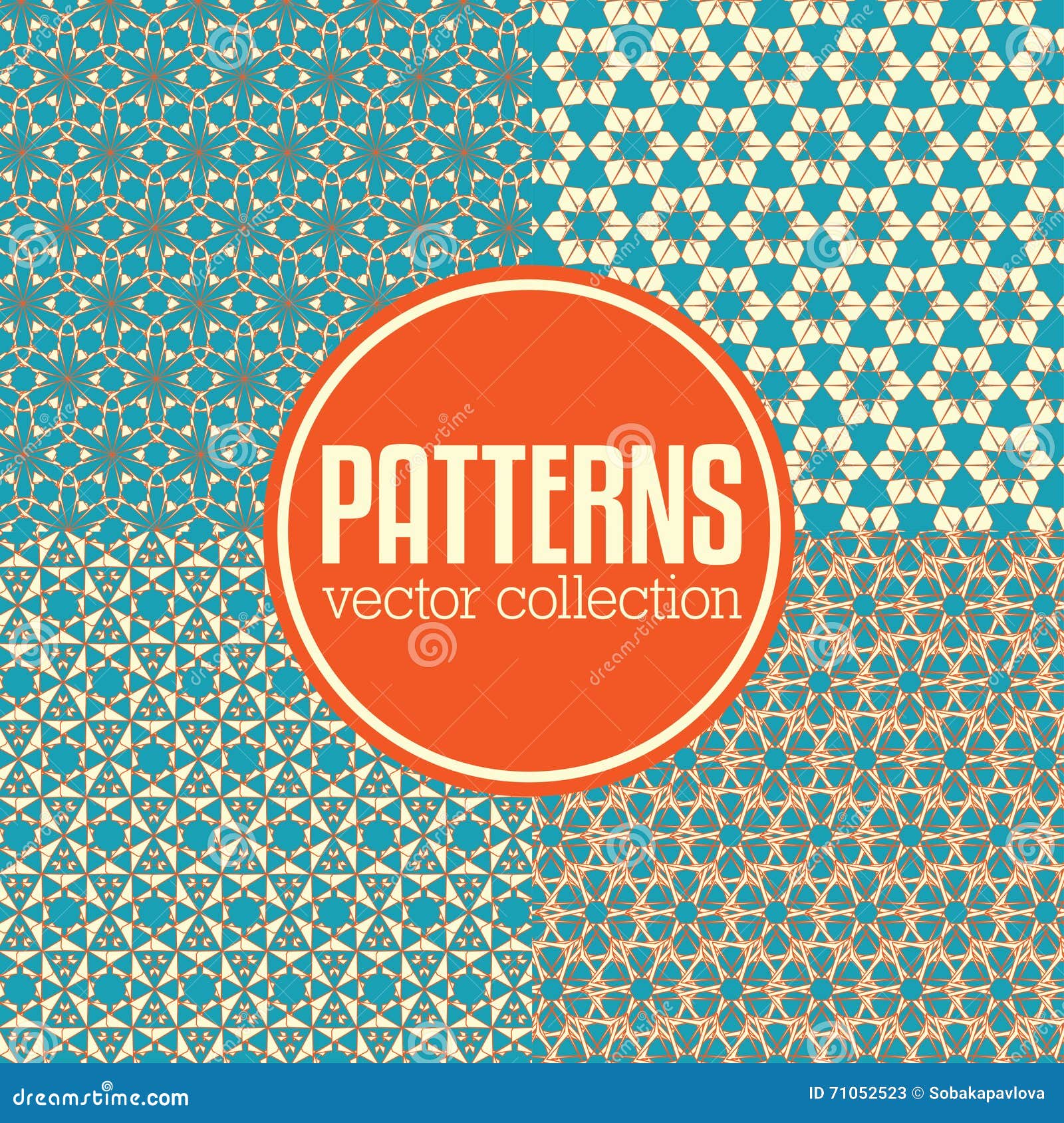 Set of Abstract Geometric Pattern Backgrounds. Stock Vector ...
