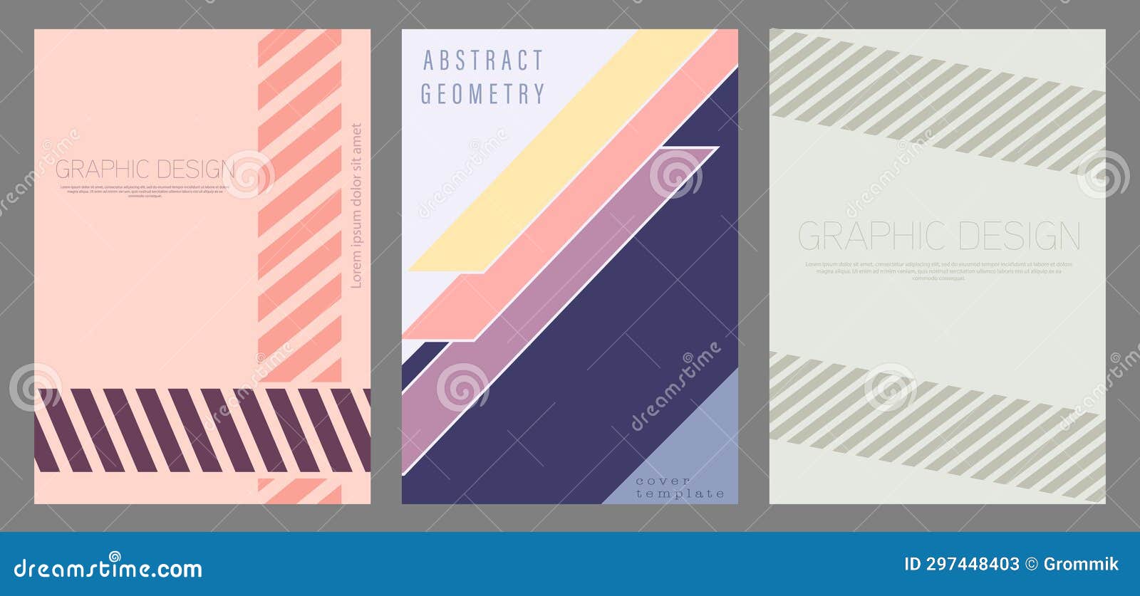 A Set of Abstract Geometric Shapes. Template for Postcards, Posters ...