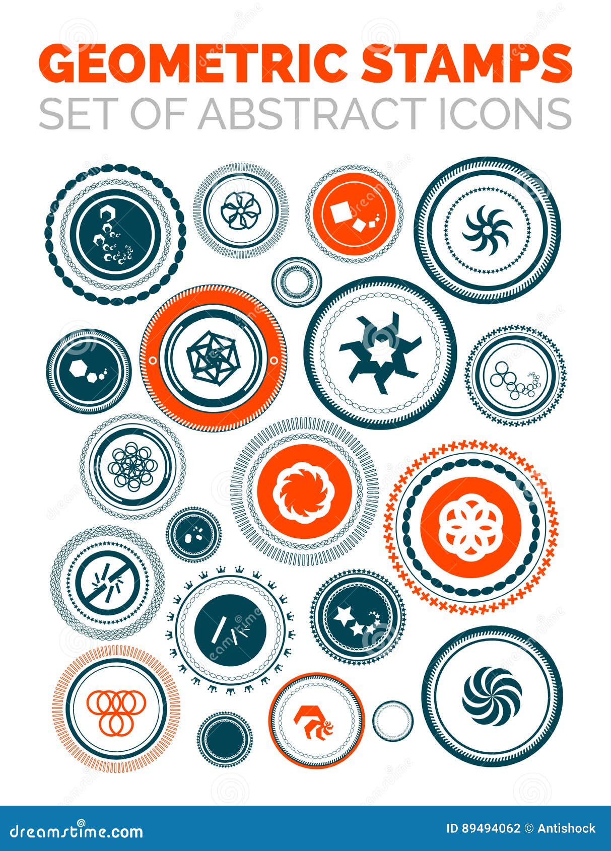 Set of Abstract Geometric Stamp Icons Stock Illustration - Illustration ...
