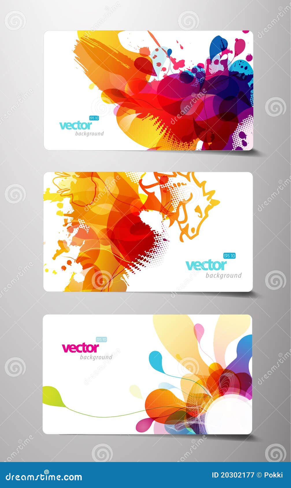 Set of Abstract Gift Cards. Stock Vector - Illustration of brush ...