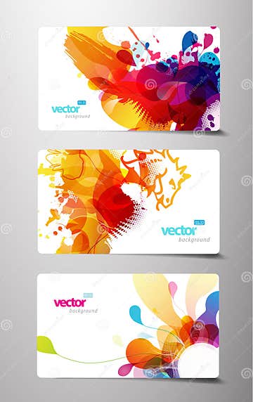 Set of Abstract Gift Cards. Stock Vector - Illustration of brush ...
