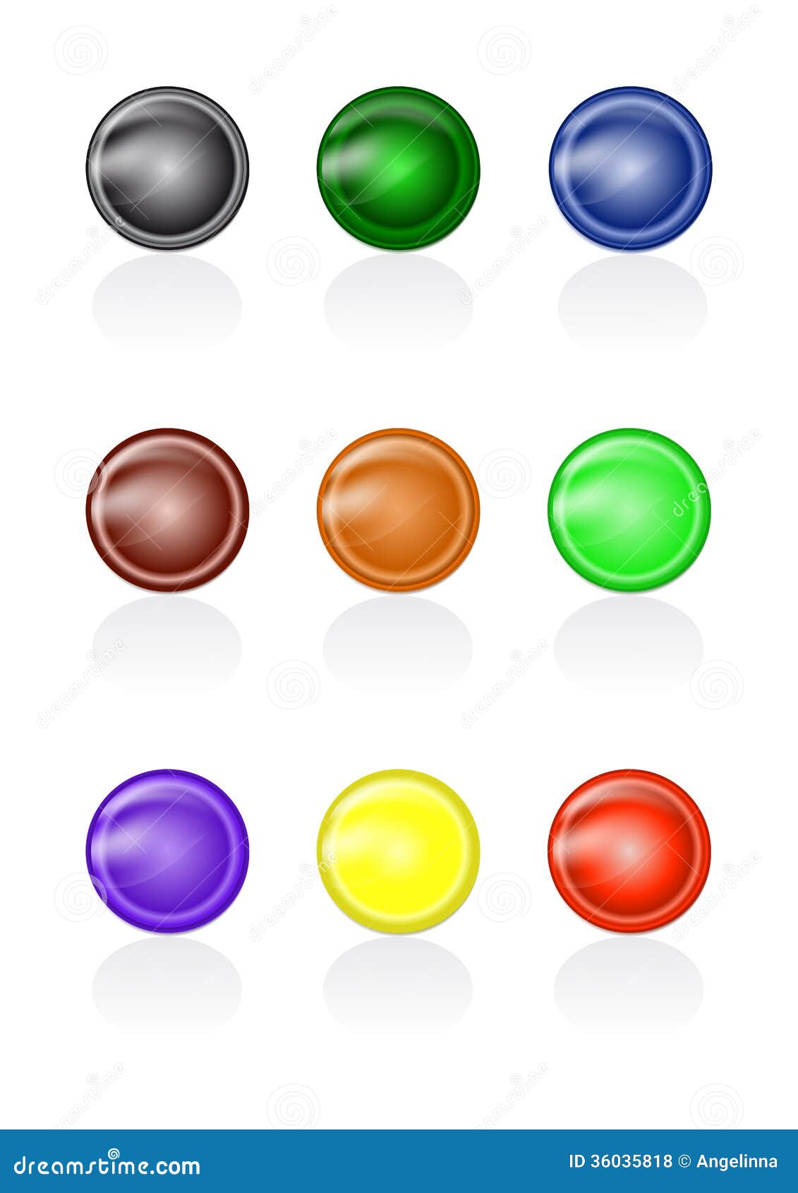 Set of Abstract Glass Buttons Stock Vector - Illustration of icon ...