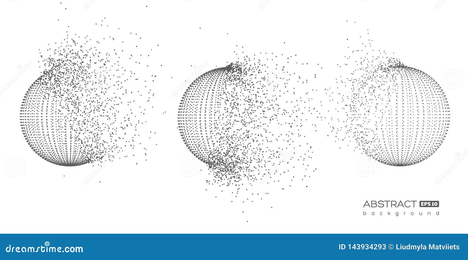 Set of Abstract Globe Particles Spheres. Stock Vector - Illustration of ...