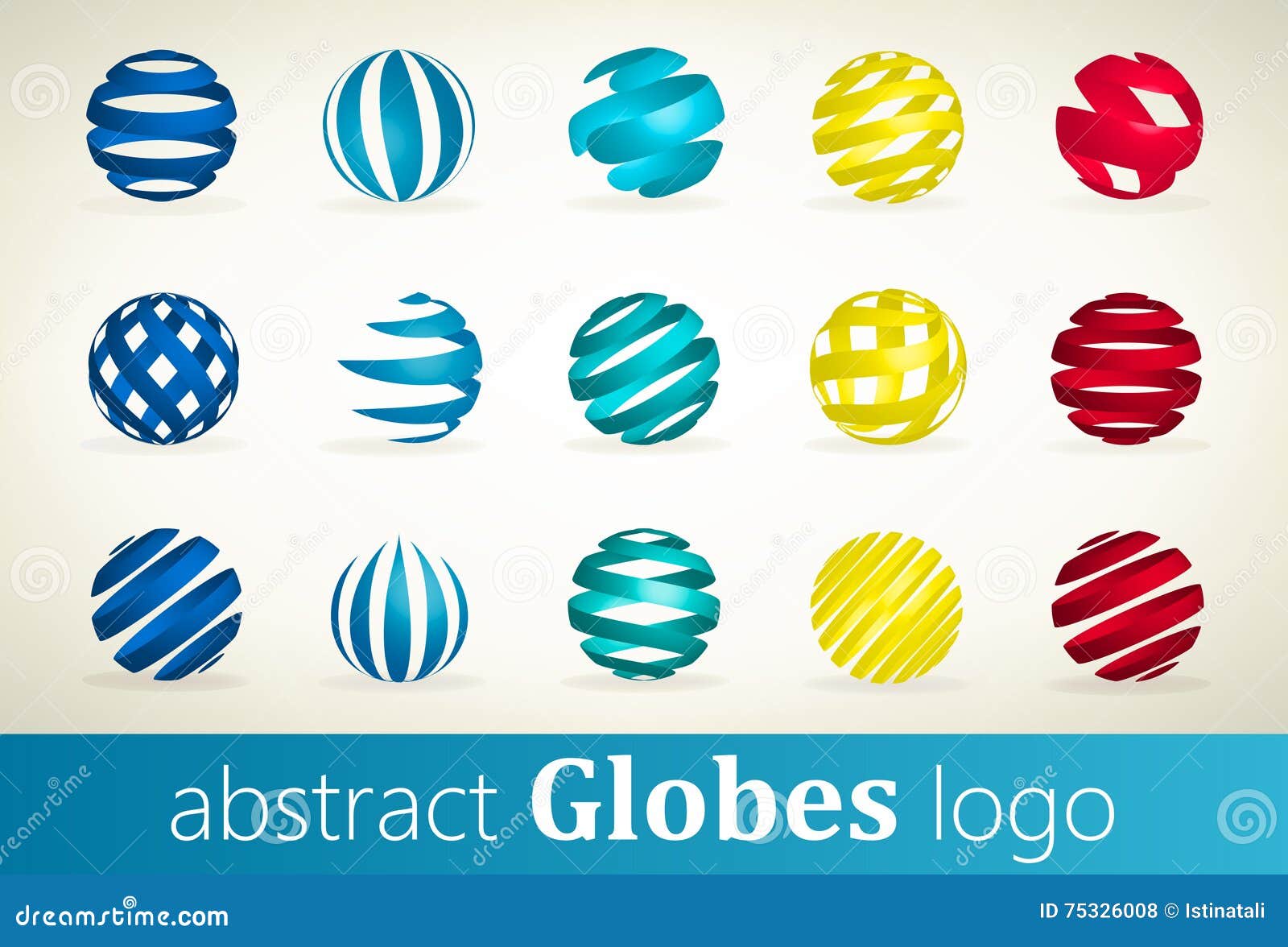 Set of Abstract Globes Logo Stock Vector - Illustration of card, icons ...