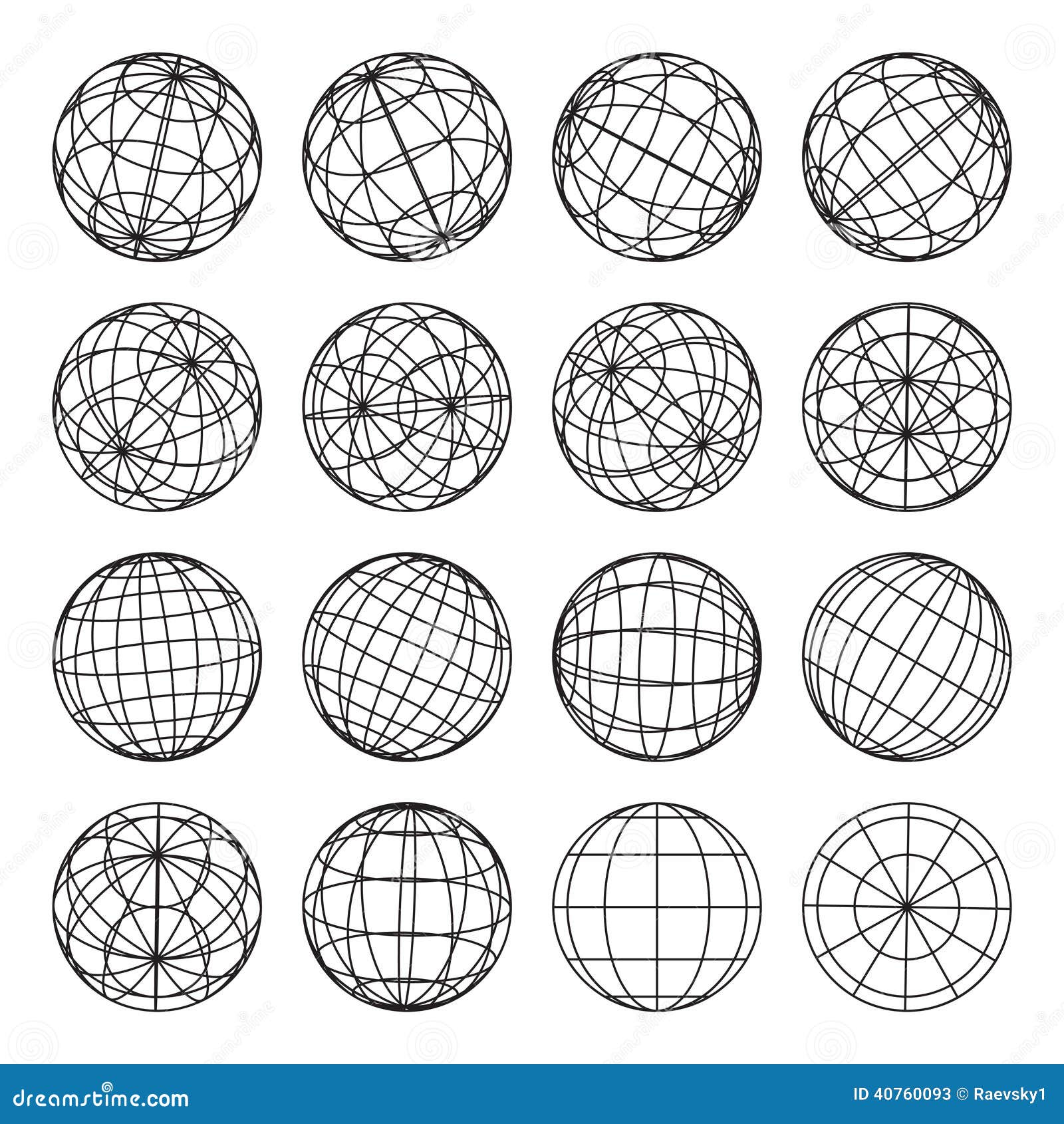Set of Abstract Globes, Vector Illustration Stock Vector - Illustration of globe, logo: 40760093