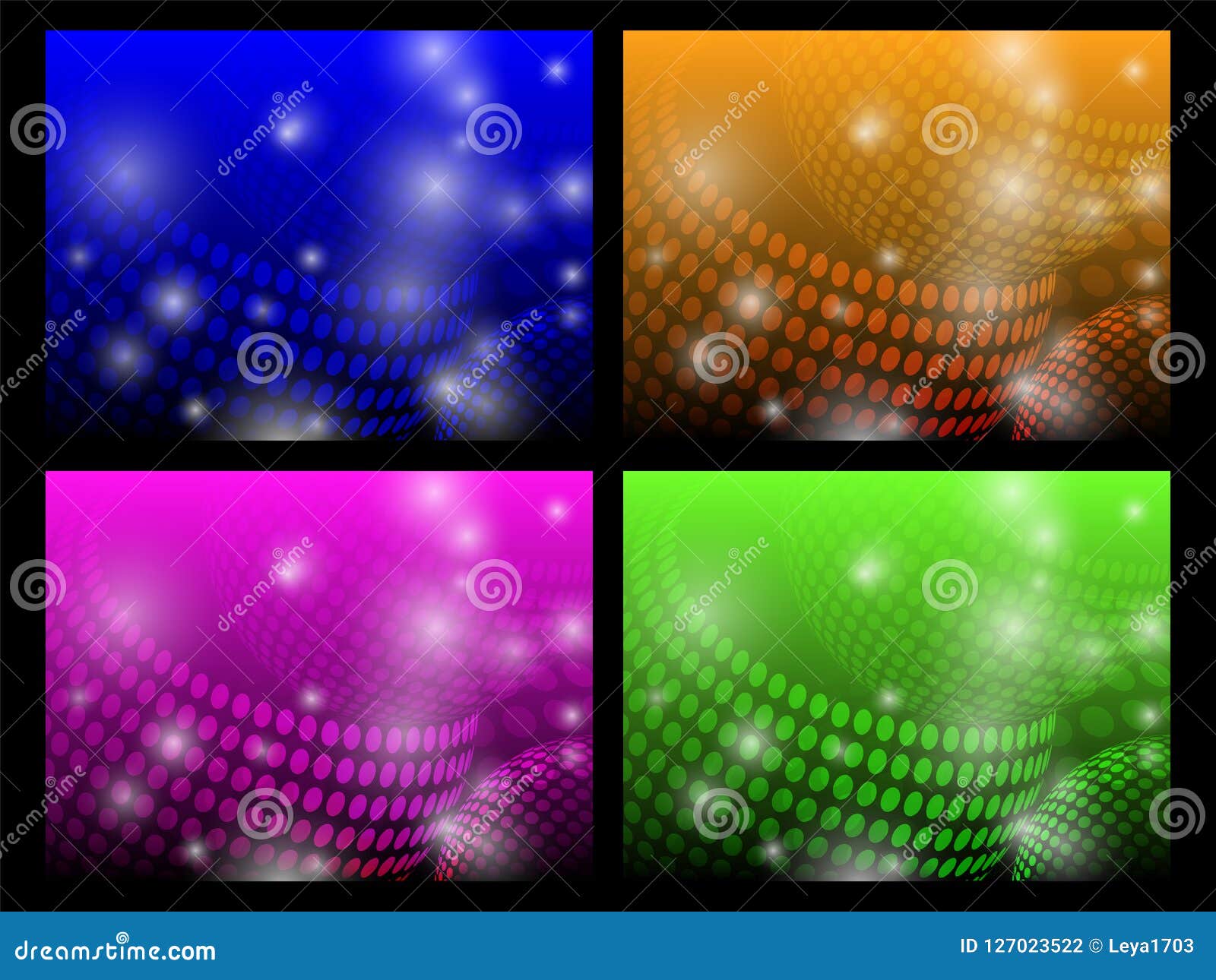 Set of Abstract Glowing Backgrounds. Stock Vector - Illustration of ...