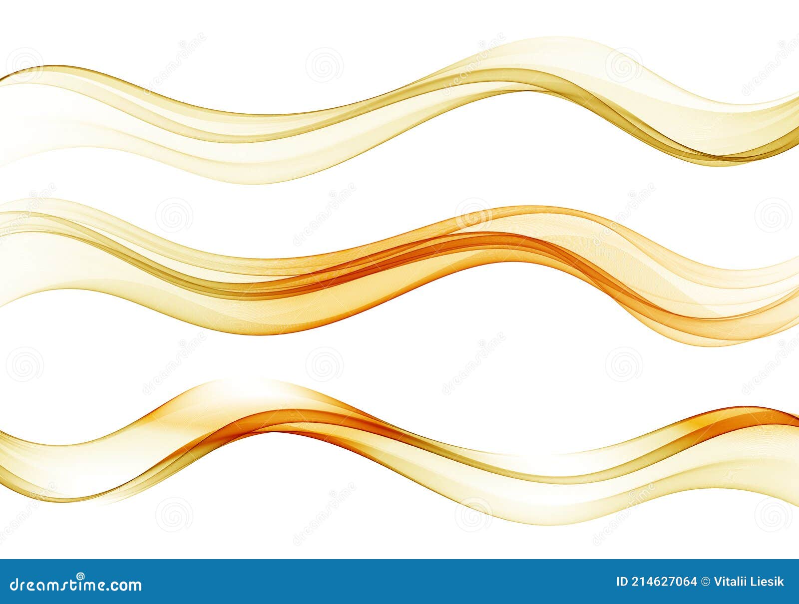 Set of Abstract Gold Wave Design Elements. Stock Photo - Image of ...