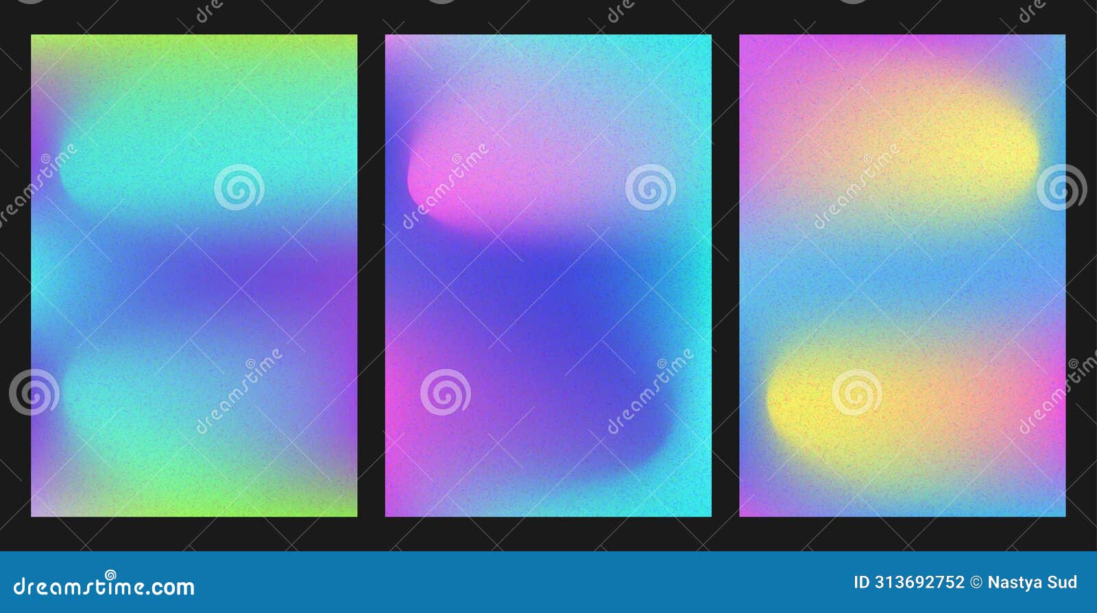 Set of Abstract Grainy Blur Background. Vertical Posters with Textured ...