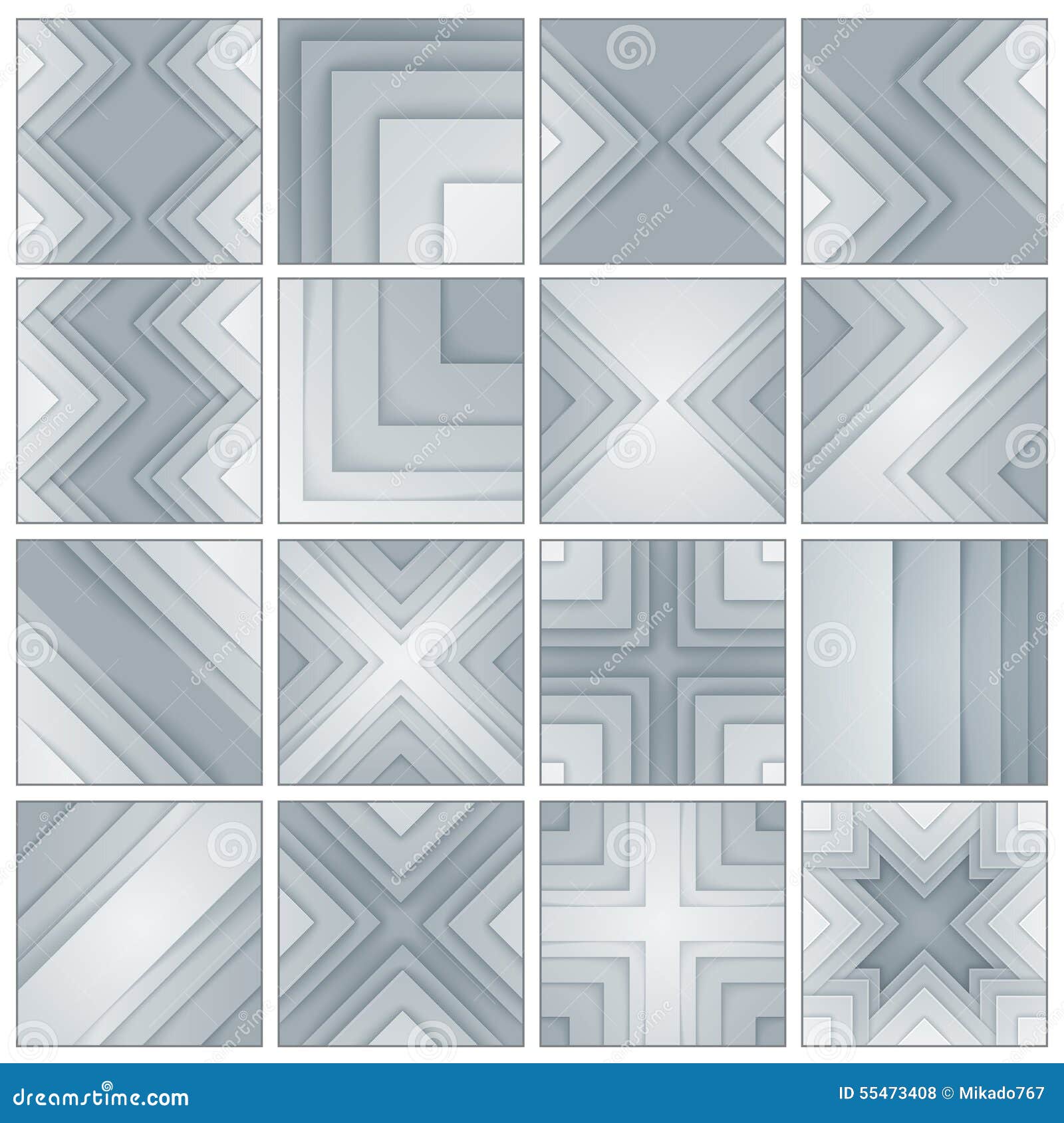 Set of Abstract Gray and Black Rectangle Shapes Stock Vector ...