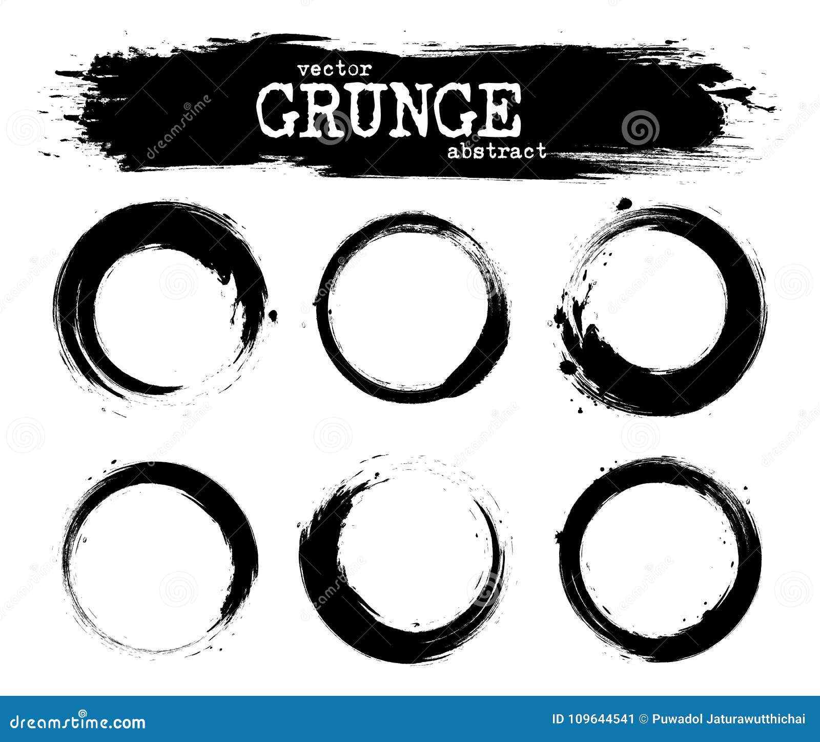 Set of Abstract Grunge Circle Shapes . Vector Stock Vector ...