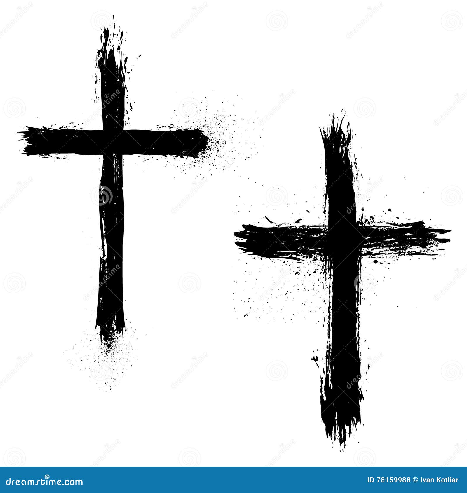 Set of Abstract Grunge Crosses. Stock Vector - Illustration of artistic ...