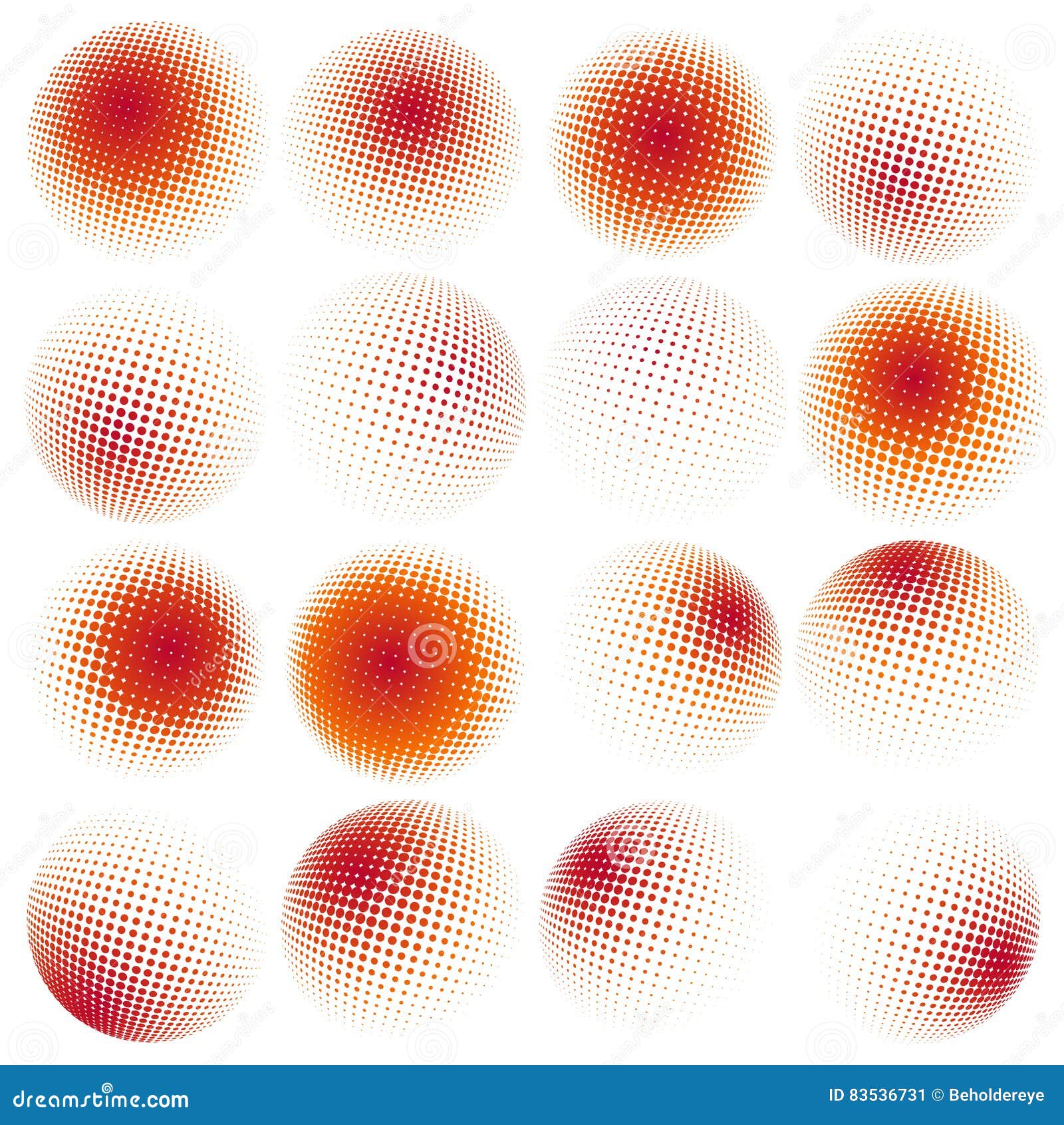 Set of Abstract Halftone Design Elements. EPS 10 Stock Vector ...