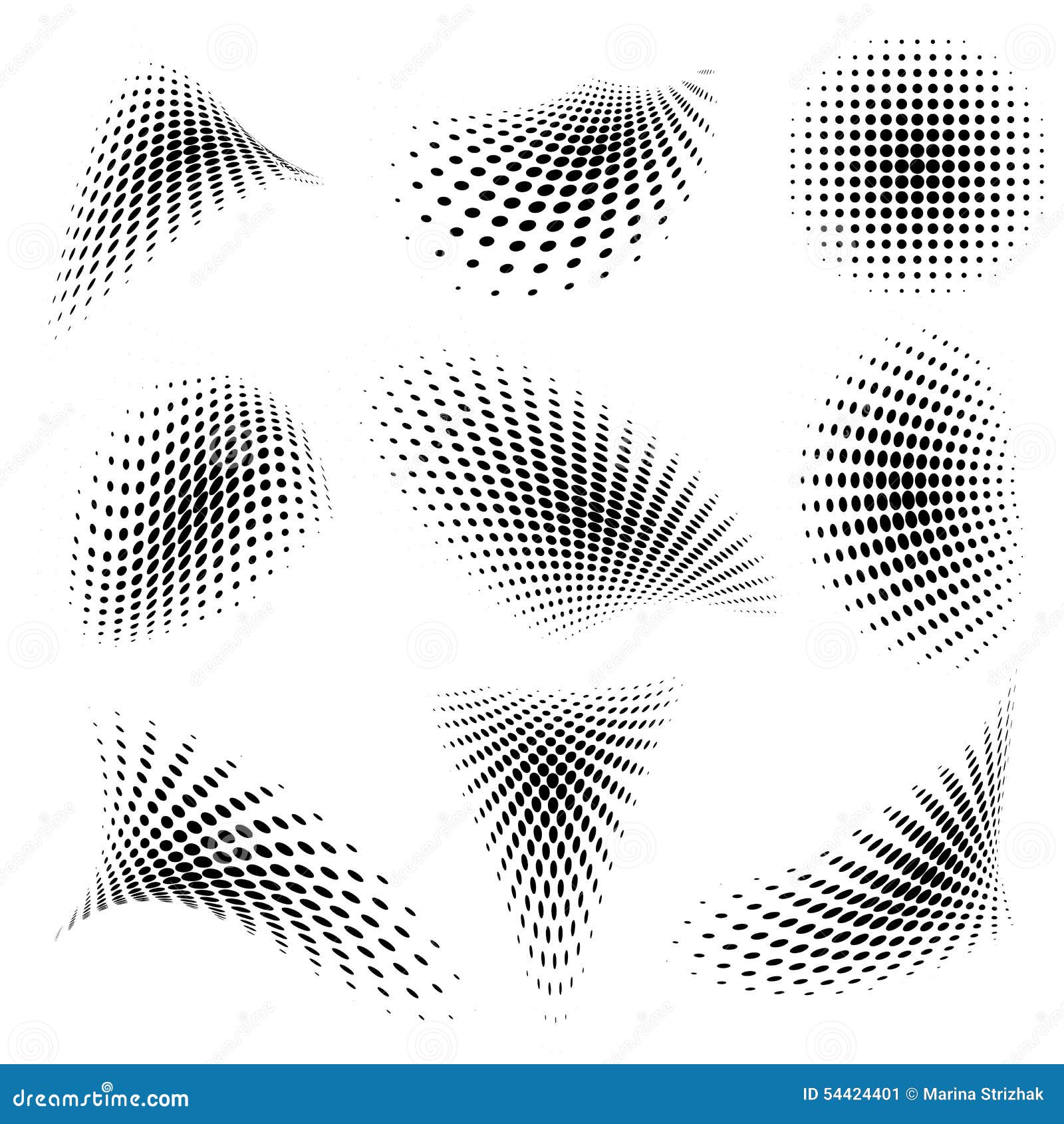 Set of Abstract Halftone Design Elements Stock Vector - Illustration of ...