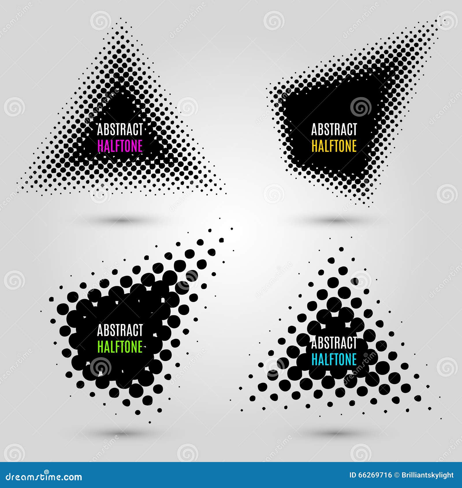 Set with Abstract Halftone Design Elements Stock Vector - Illustration ...