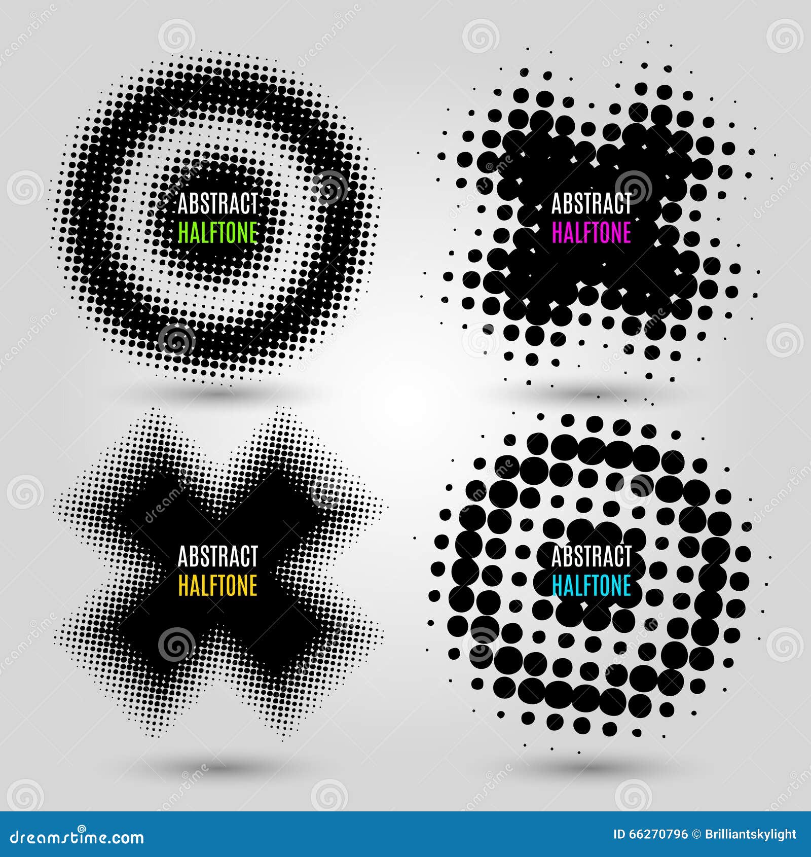 Set with Abstract Halftone Design Elements Stock Vector - Illustration ...