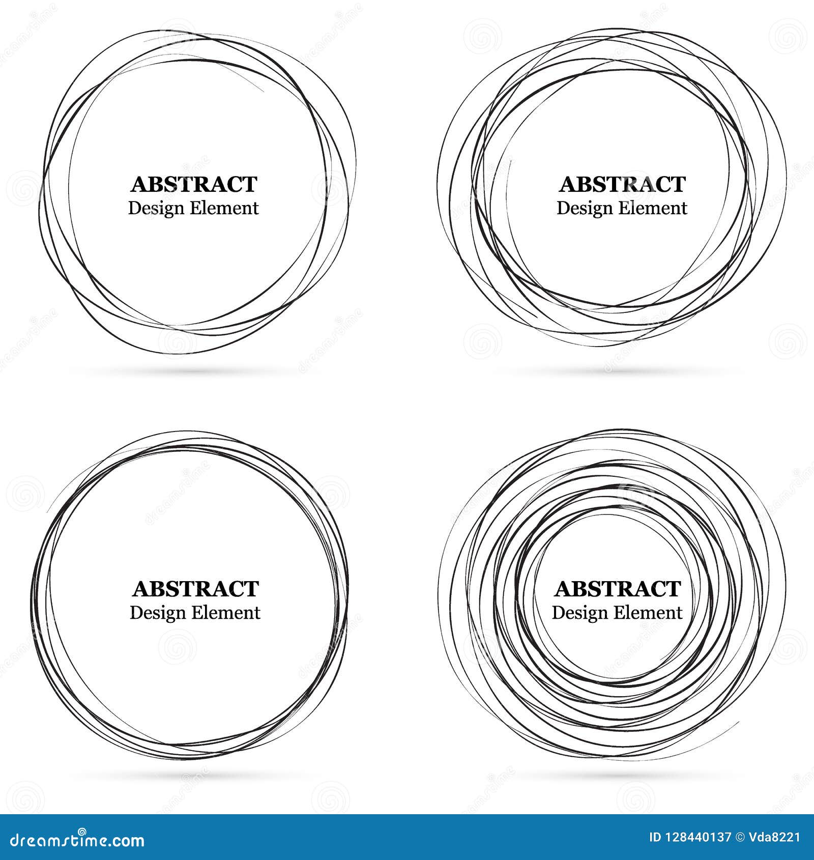 Set of Abstract Hand Drawn Circles for Your Design. Scribble Cir Stock ...