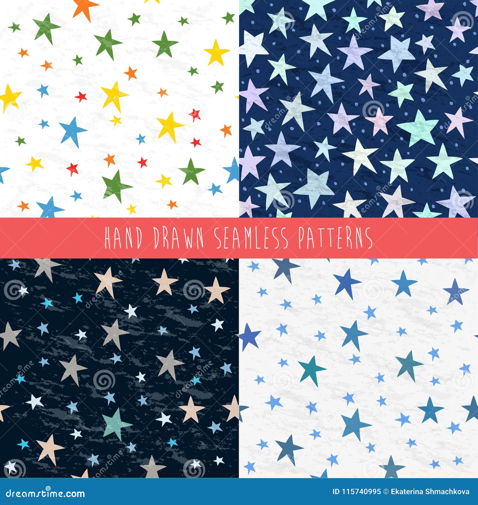 Set of Abstract Hand Drawn Patterns. Stock Vector - Illustration of ...