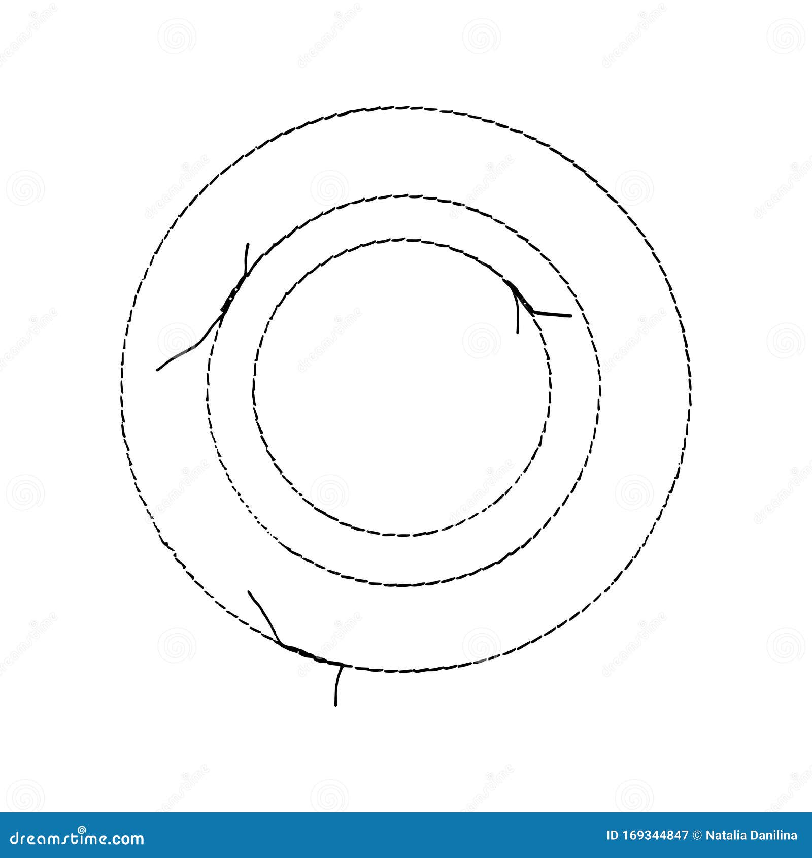 Set of Abstract Handmade Stitched Frames. Round Shapes, Spots, Circles ...