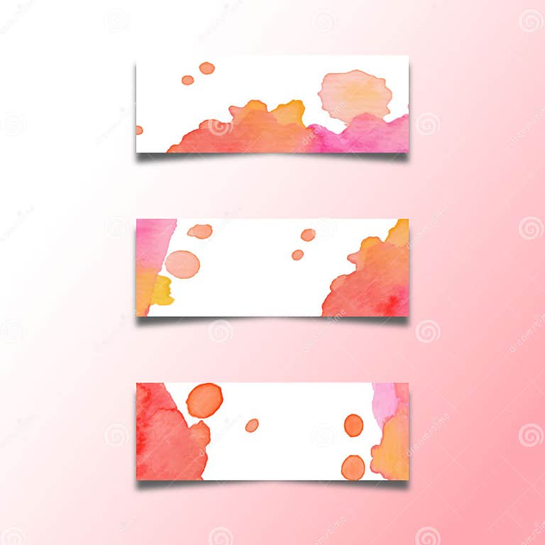 Set of Abstract Header Banners with Watercolors Stains Eps10 Vector ...