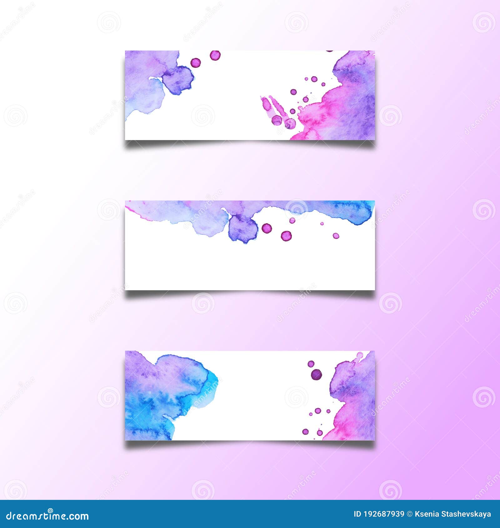 Set of Abstract Header Banners with Watercolors Stains Eps10 Vector ...