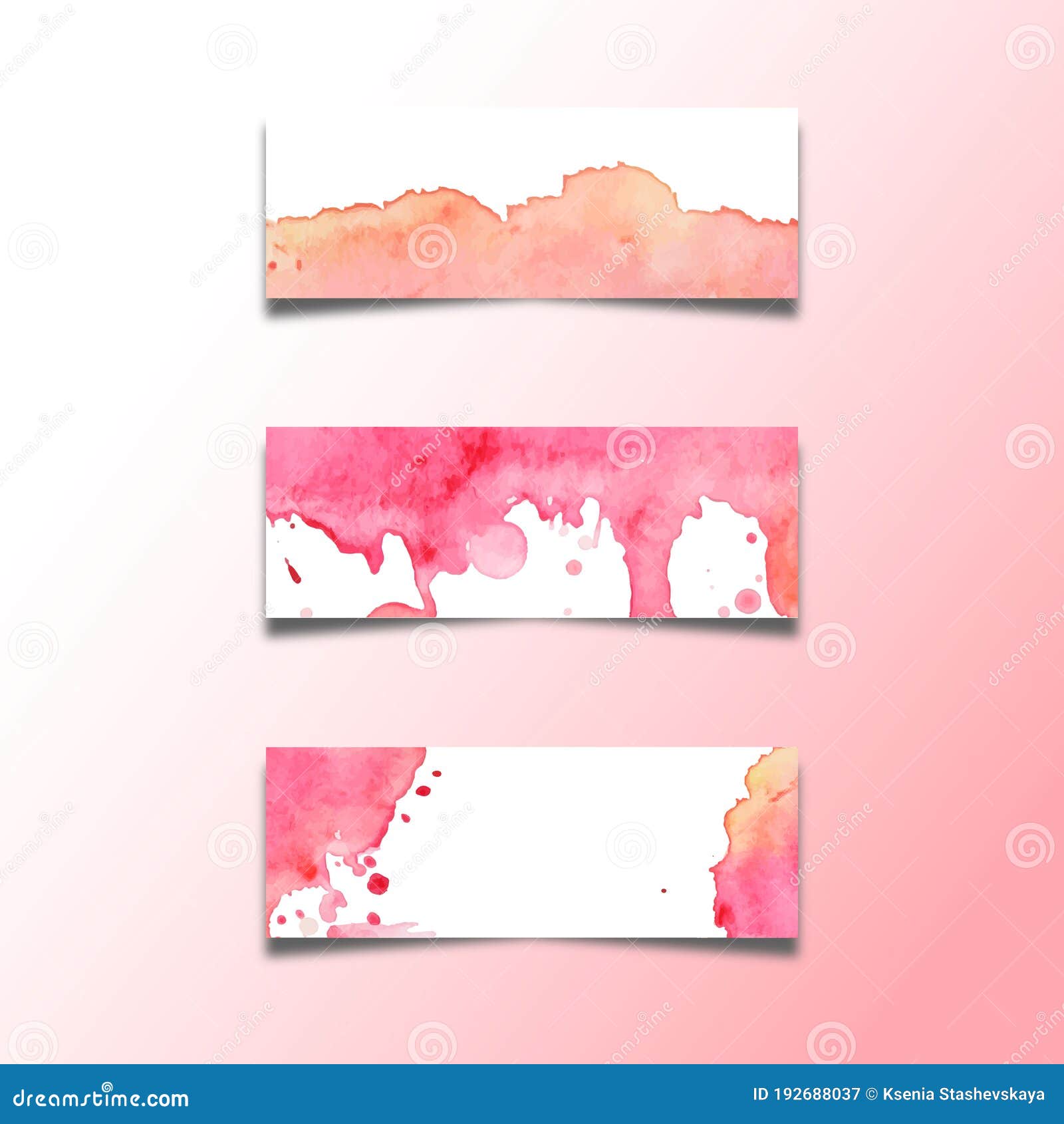Set of Abstract Header Banners with Watercolors Stains Eps10 Vector ...