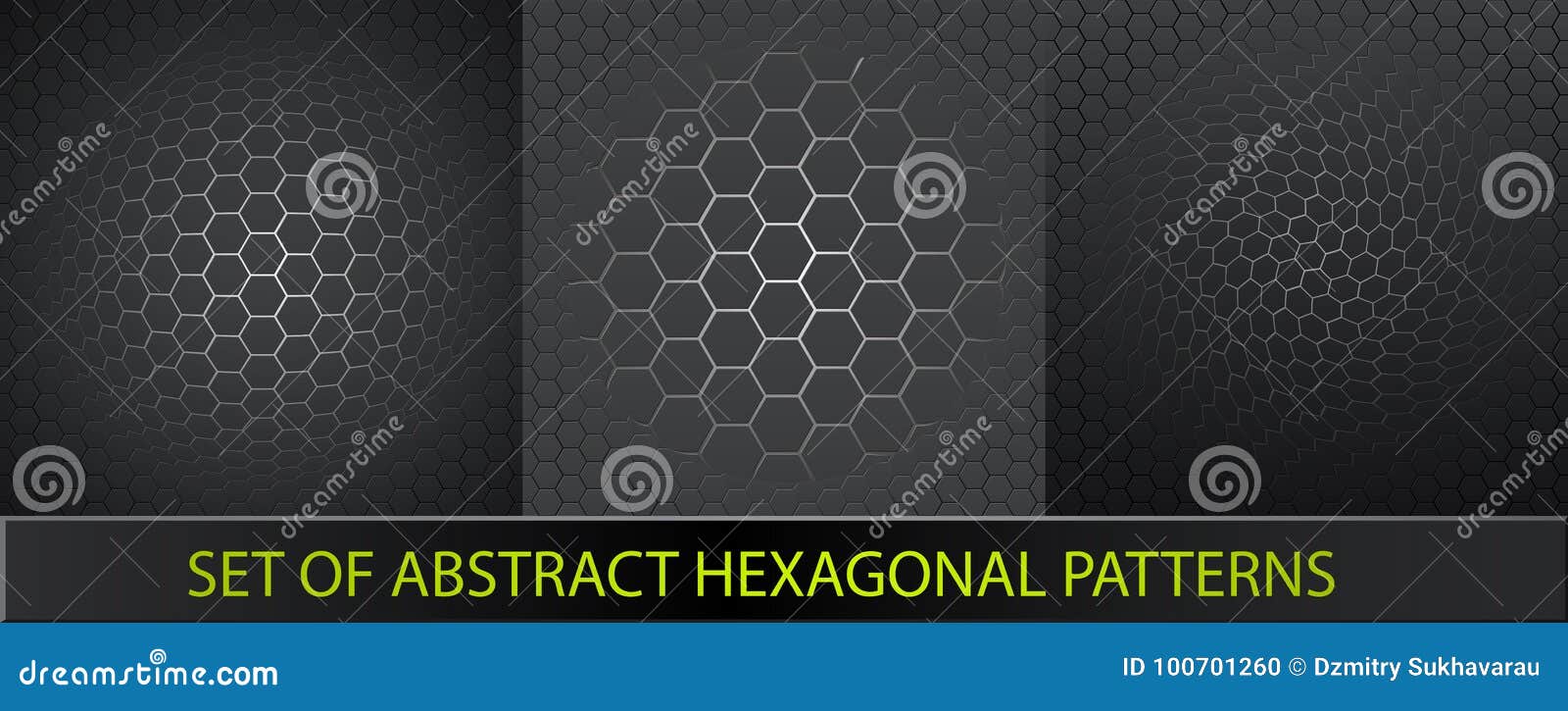 Set Of Abstract Hexagonal Patterns. Stock Photography | CartoonDealer ...