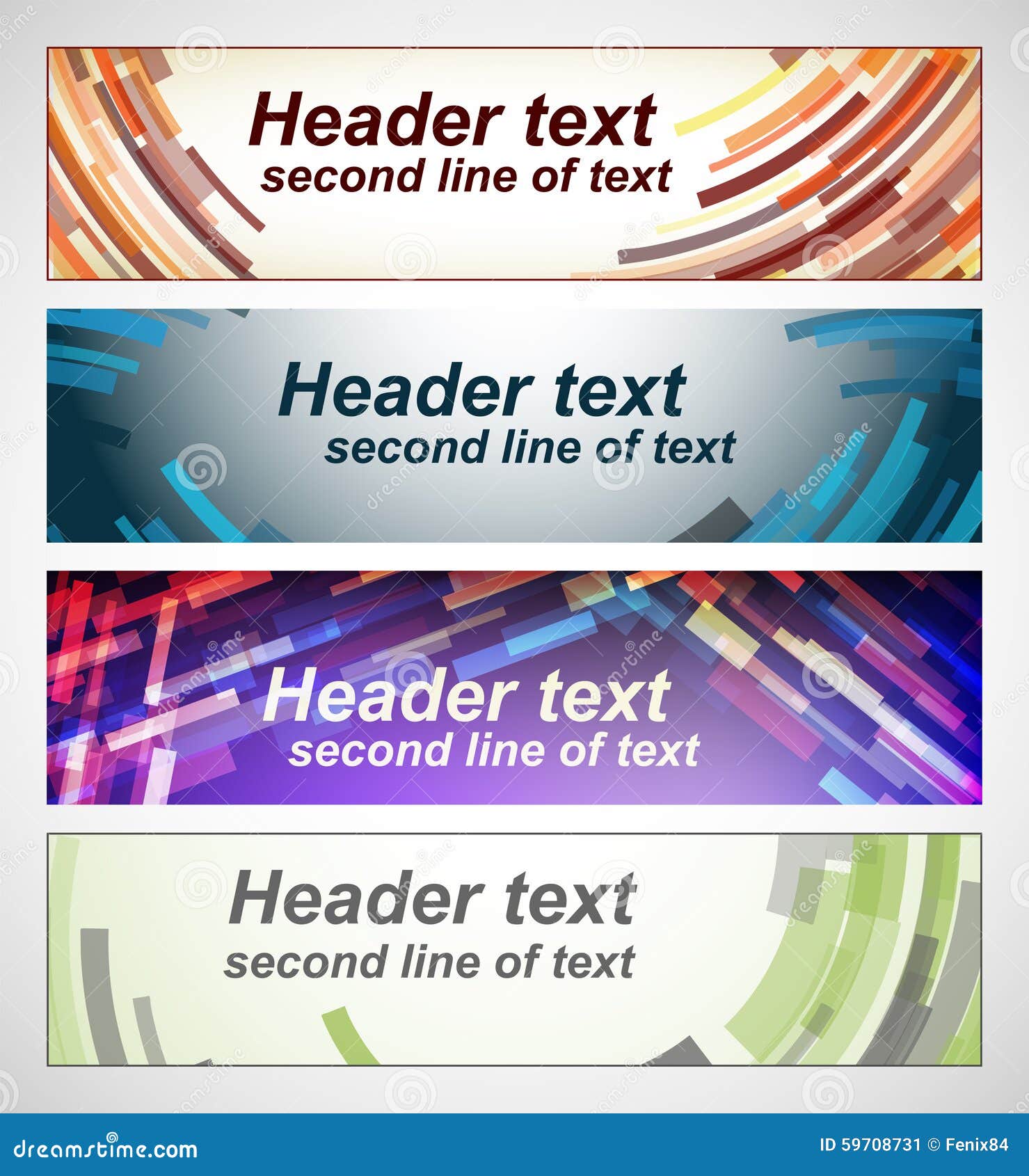 Set of Abstract Horizontal Banners. Stock Vector - Illustration of ...