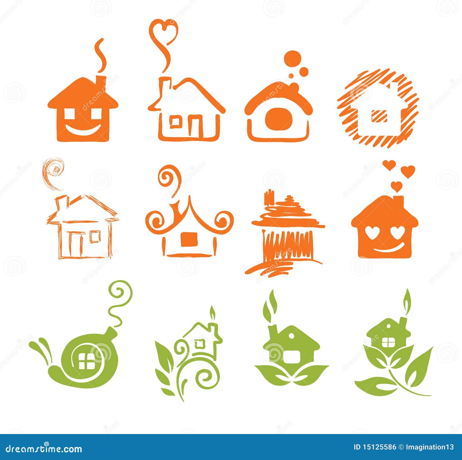 A set of abstract houses stock vector. Illustration of vegetarian ...