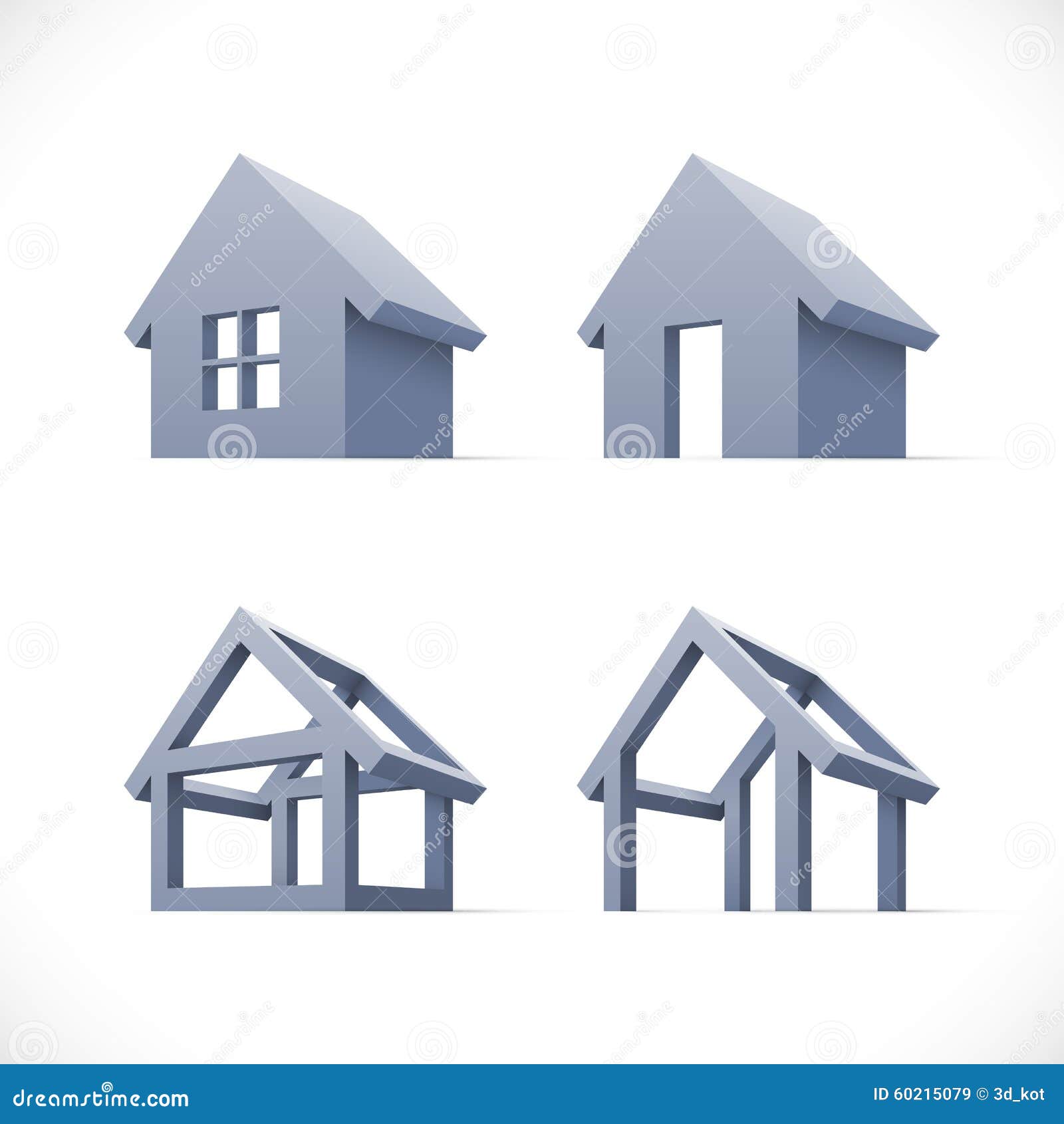 Set of Abstract Houses Icons Stock Vector - Illustration of apartment ...