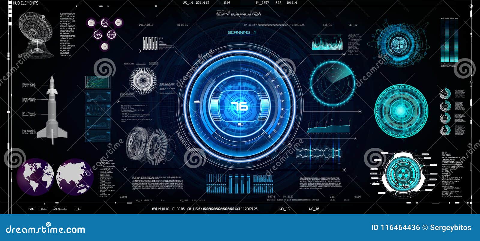 Set Abstract HUD Elements for Your Design.Colorful Stock Vector ...