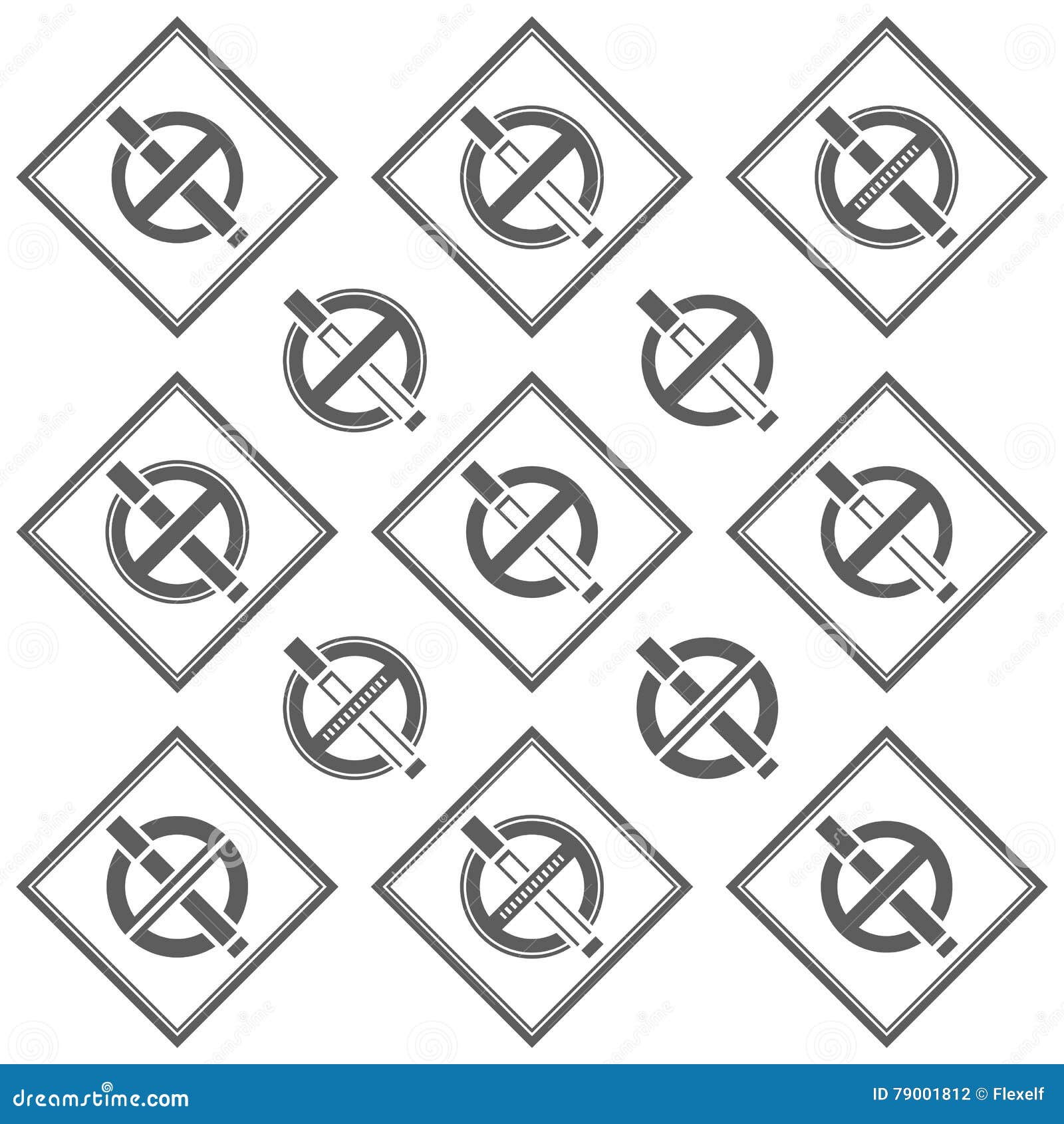 Set of Abstract Icon of the Warning of a Smoking Ban. Stock Vector ...