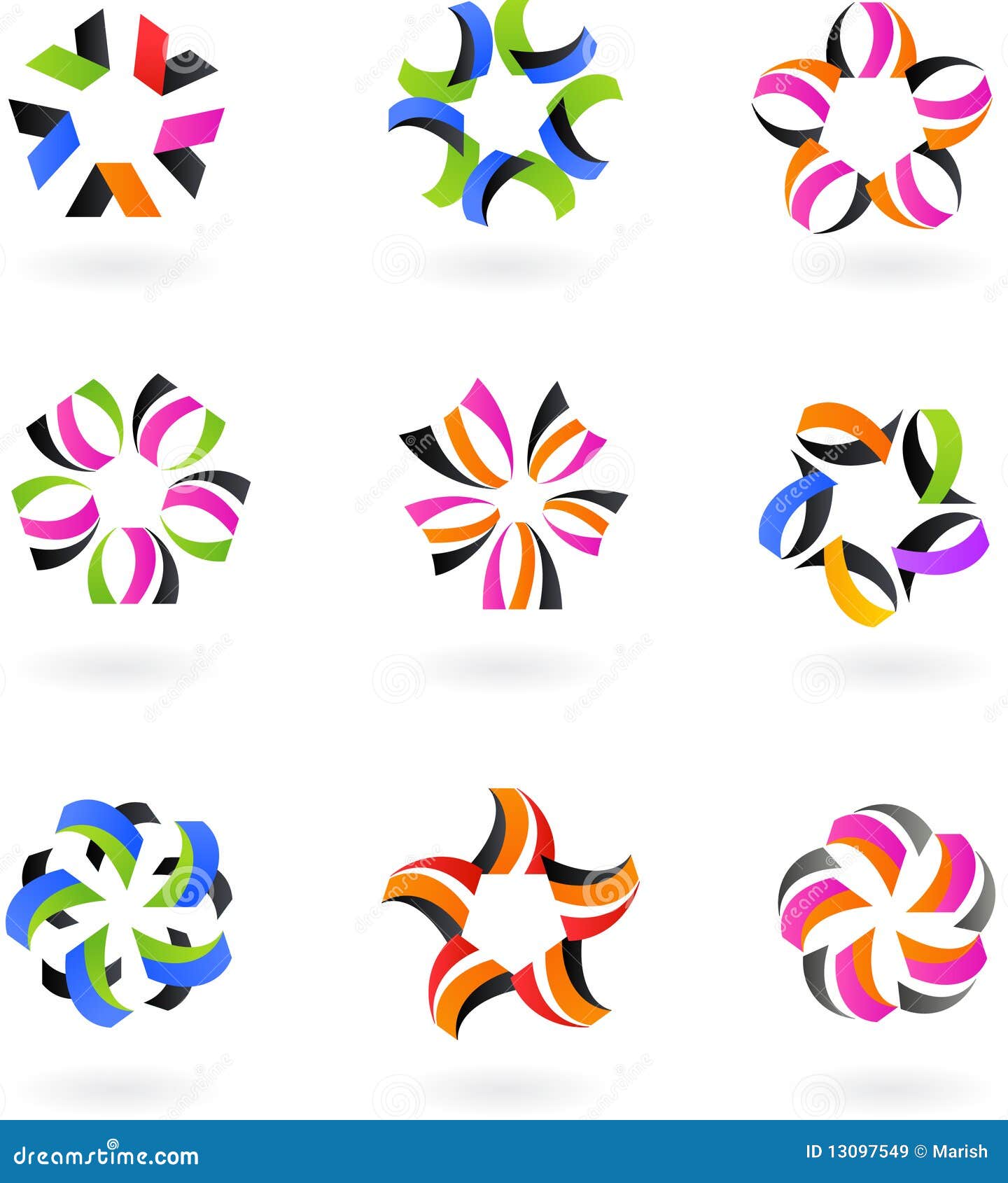 Set of Abstract Icons and Logos #4 - Design Stock Vector - Illustration ...