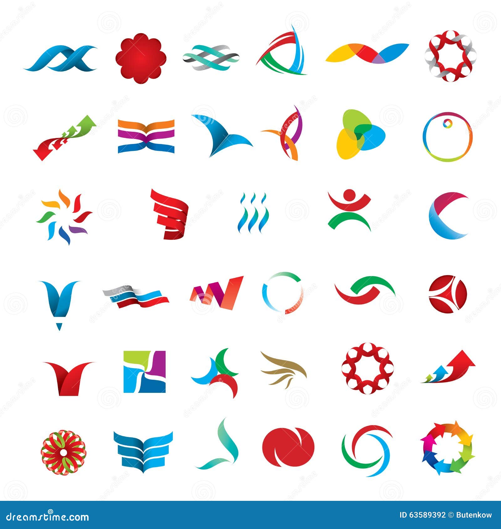 Set of abstract icons stock vector. Illustration of icons - 63589392