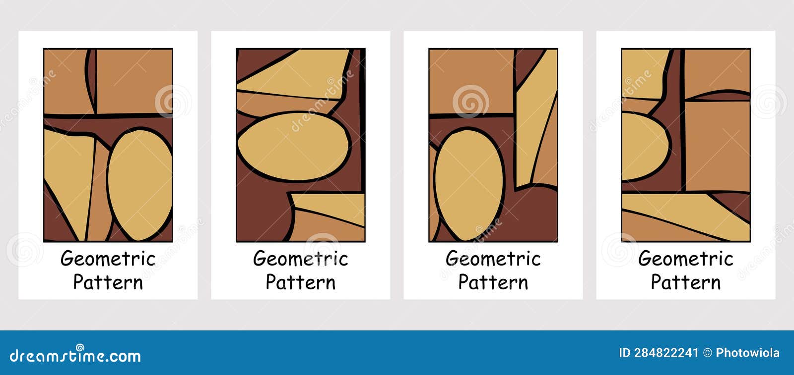 Set of 4 Abstract Illustration for Print, Fabric Pattern, for Use in ...