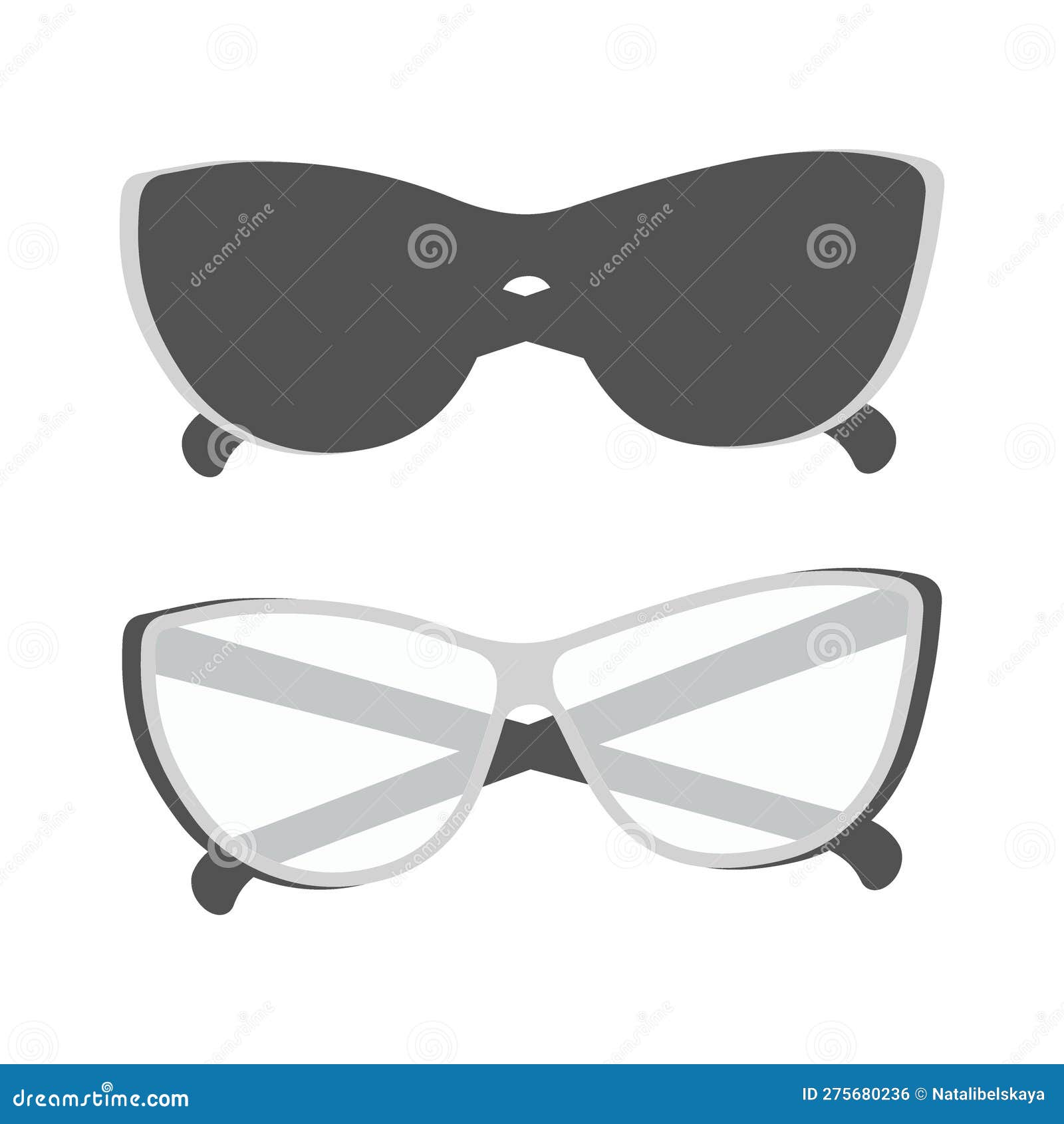 Set of 2 Abstract Image of Glasses with Dark and Clear Lenses in ...